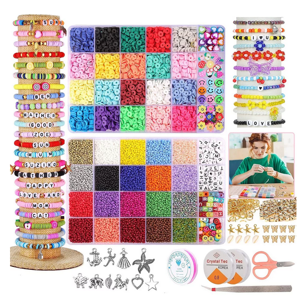 Kits Para Hacer Pulseras Cuentas Bisuteria Casero 30000 + Diy, Colores ...