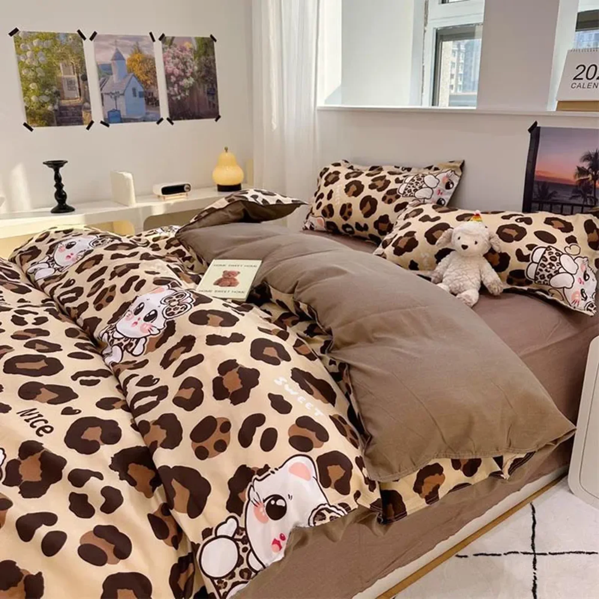 Sanrio Kuromi Hello Kitty-edredón de cama, juego de cuatro piezas ...