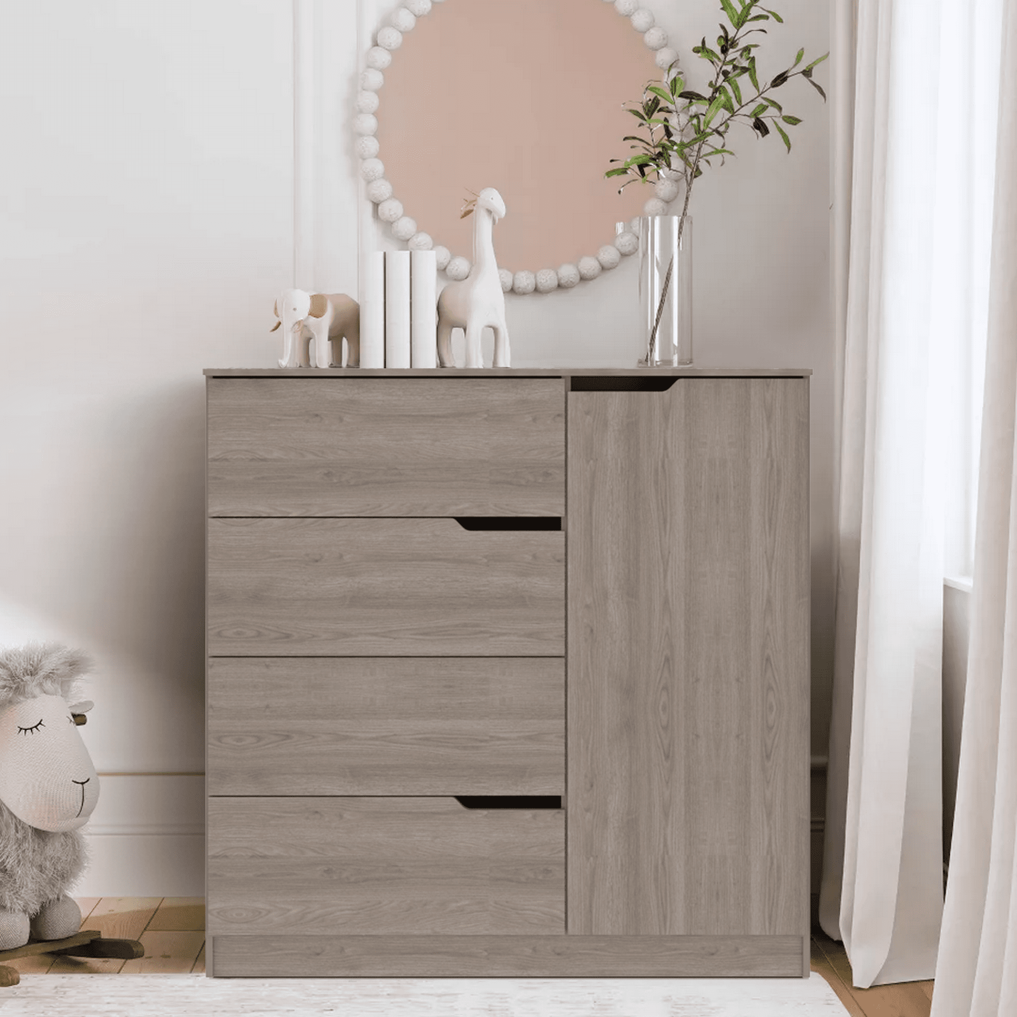 Mobi Cómoda 100cm Madera Edimburgo Fresno 4 Cajones Recamara | Walmart ...