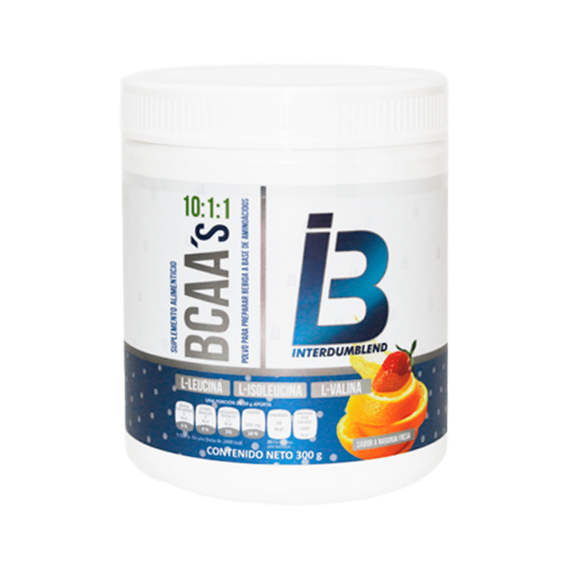 Aminoácidos BCAAs 10:1:1 + Electrolitos naranja fresa Interdumblend ...