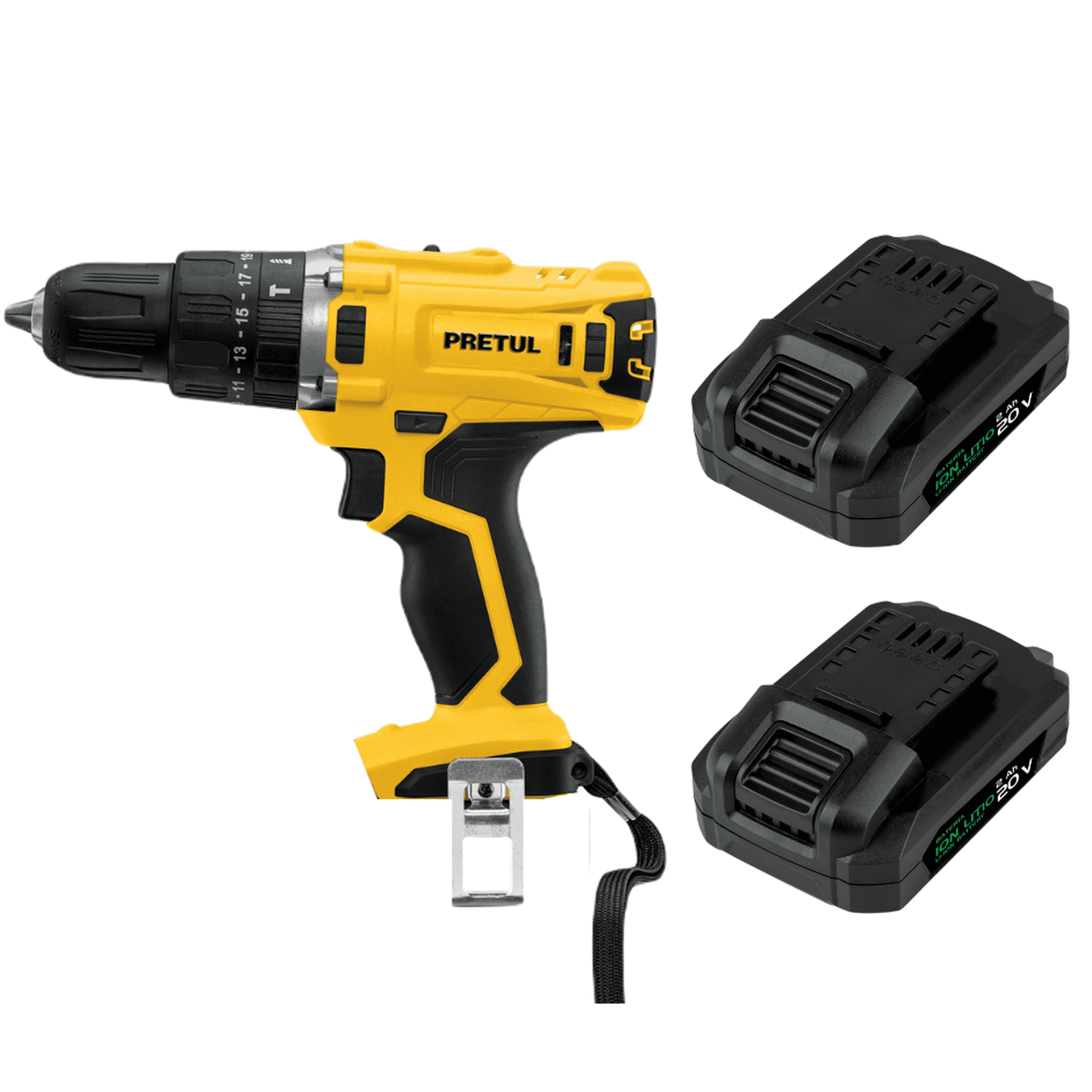 Rotomartillo inalambrico de 20 V con 2 baterias Pretul ROTI-20P2 BAT ...