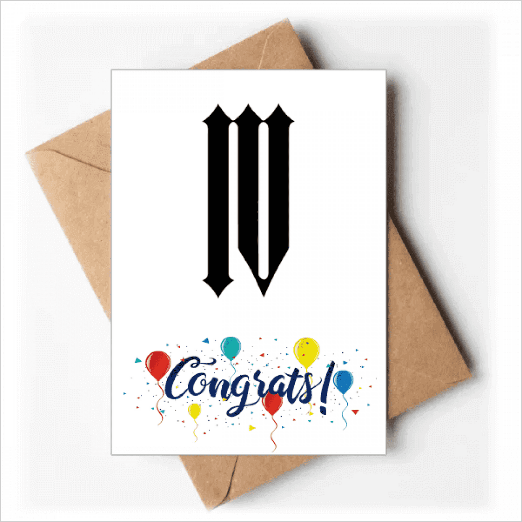 Numeros romanos 4 en negro silueta Sobre de la Carta de felicitación de ...