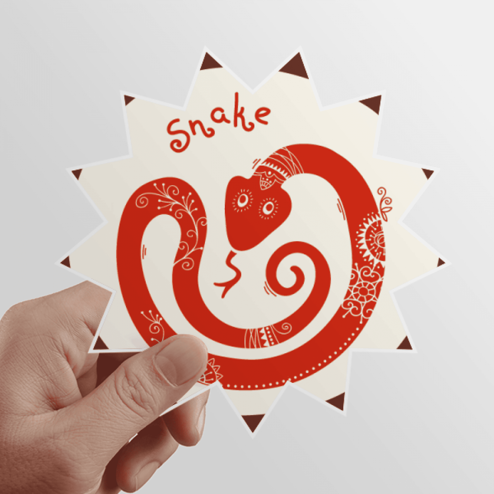 Año de la serpiente, animal China Zodiaco Rojo Calcomanías solares de ...