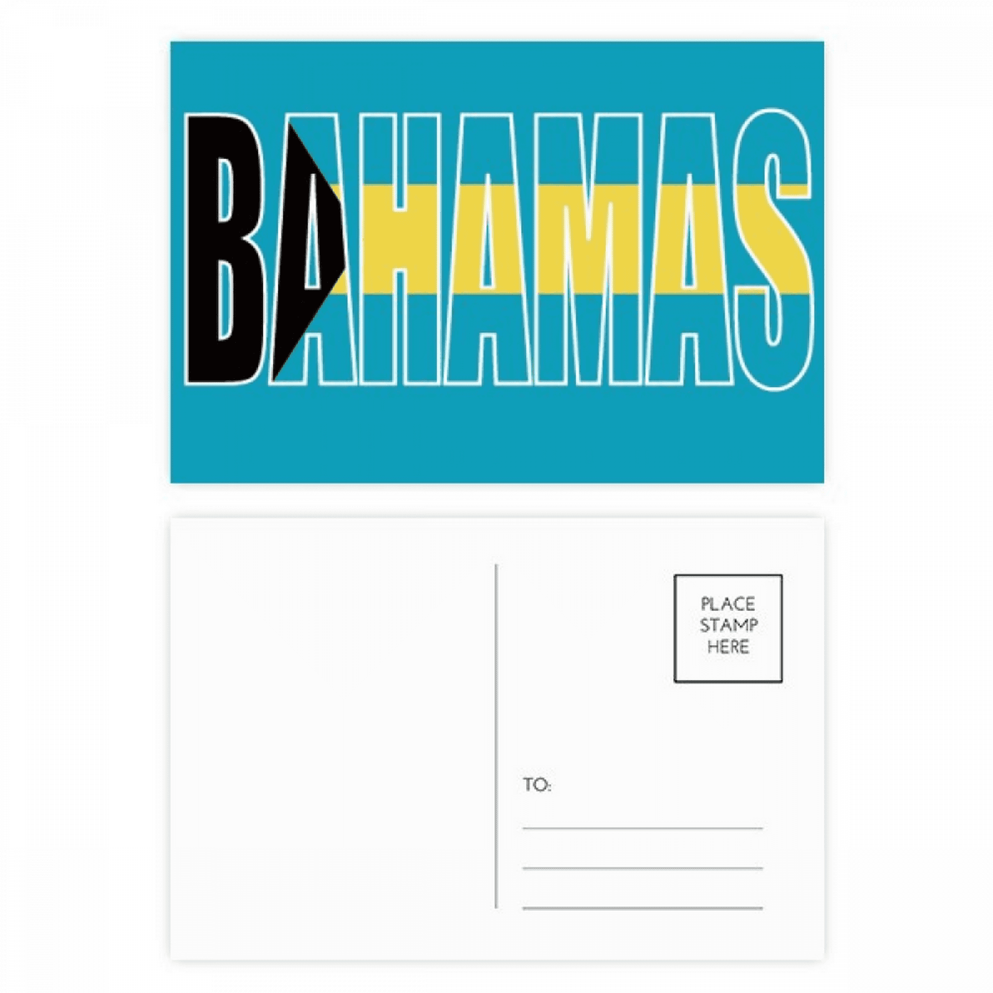 Nombre país bandera de Bahamas Set cumpleaños gracias tarjeta postal ...