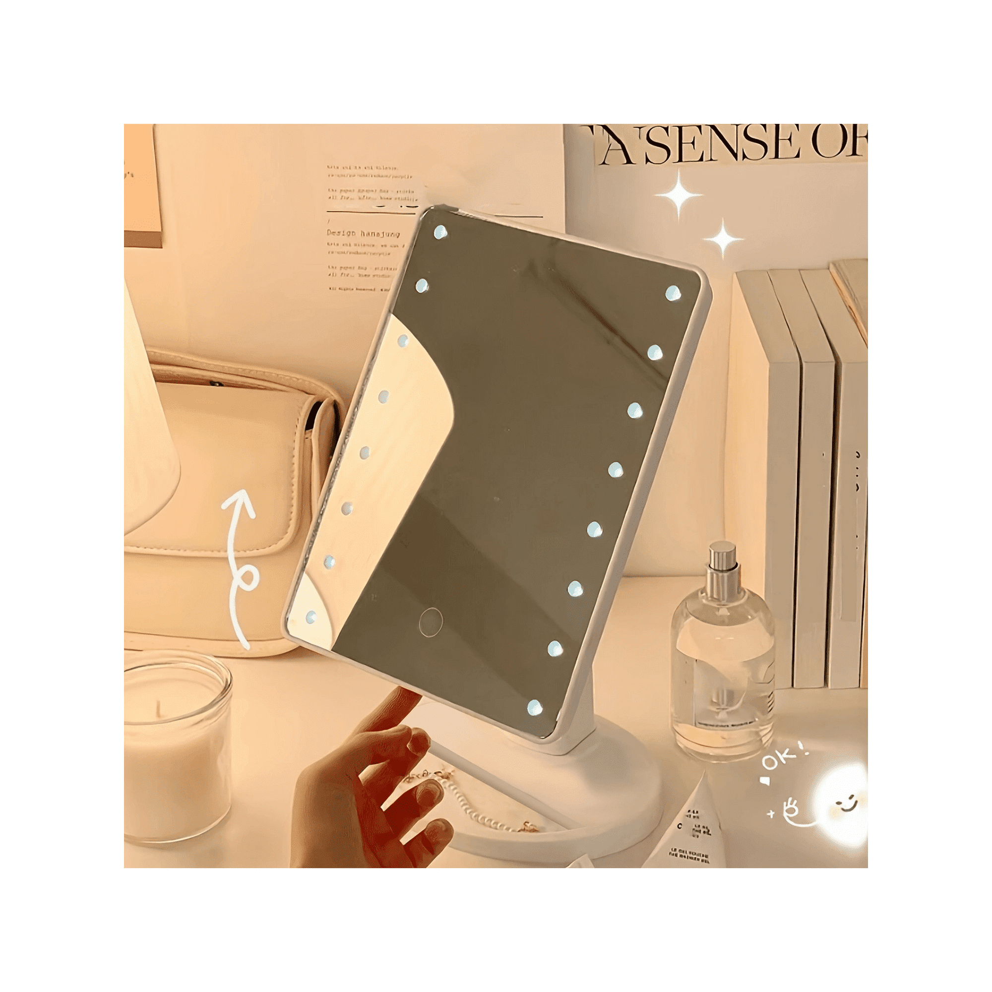 Square Led Makeup Light Illuminated Vanity Mirror With Multiple Lights ...