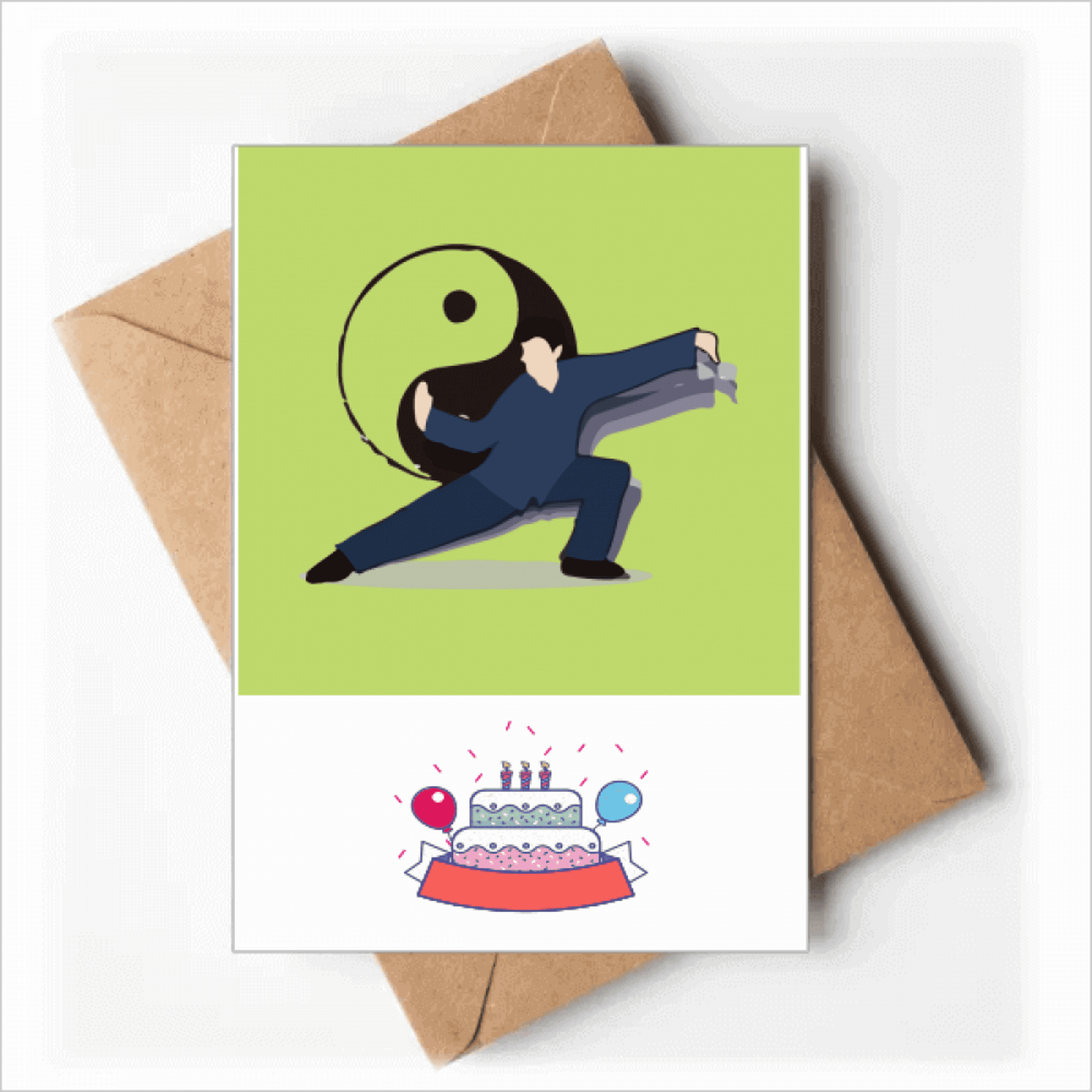 Kung Fu Chino Tai Chi Tarjetas De Cumpleaños En Sobres En Blanco