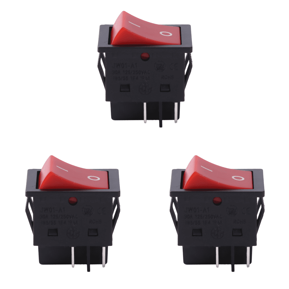 Interruptor GS11021-01 Botón a presión 4 pines 30A ON/OFF Toggle Rocker 3 piezas | Bodega ...