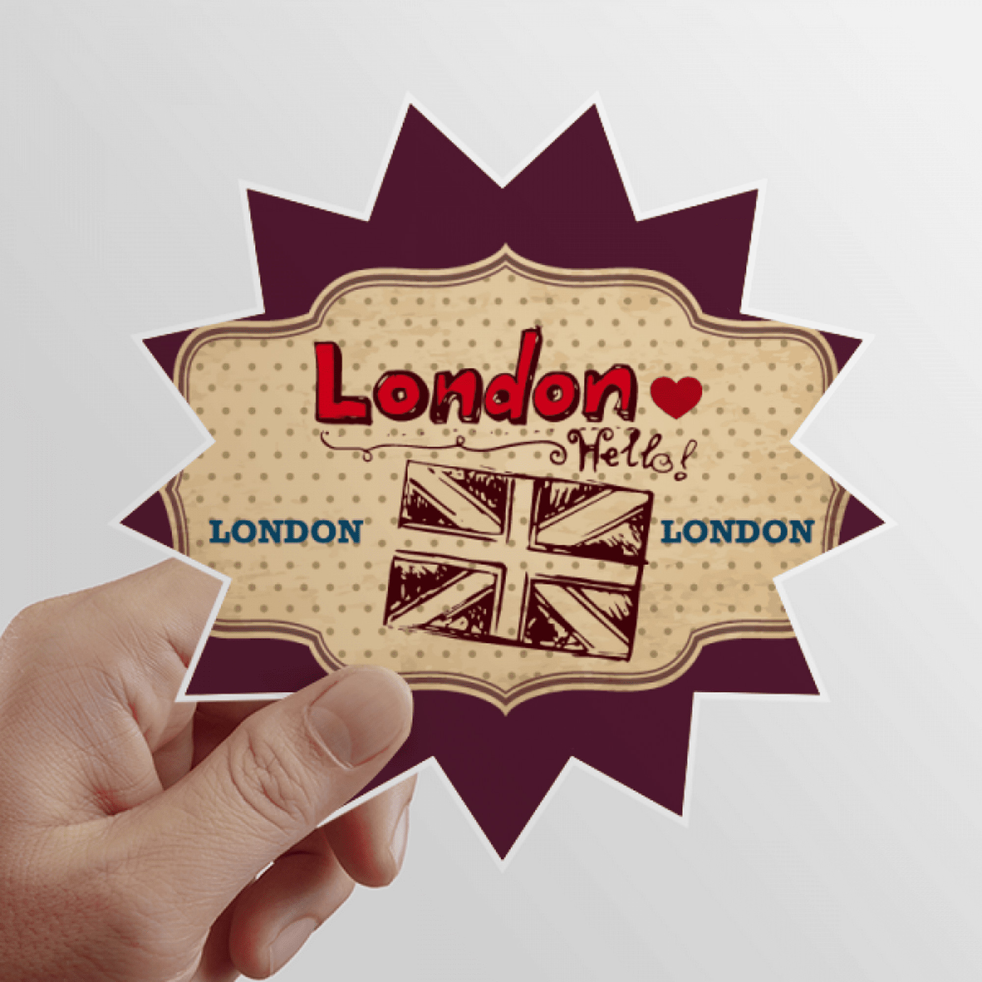 Londres, Reino Unido, Union Jack Stamp Calcomanías solares de vinilo ...