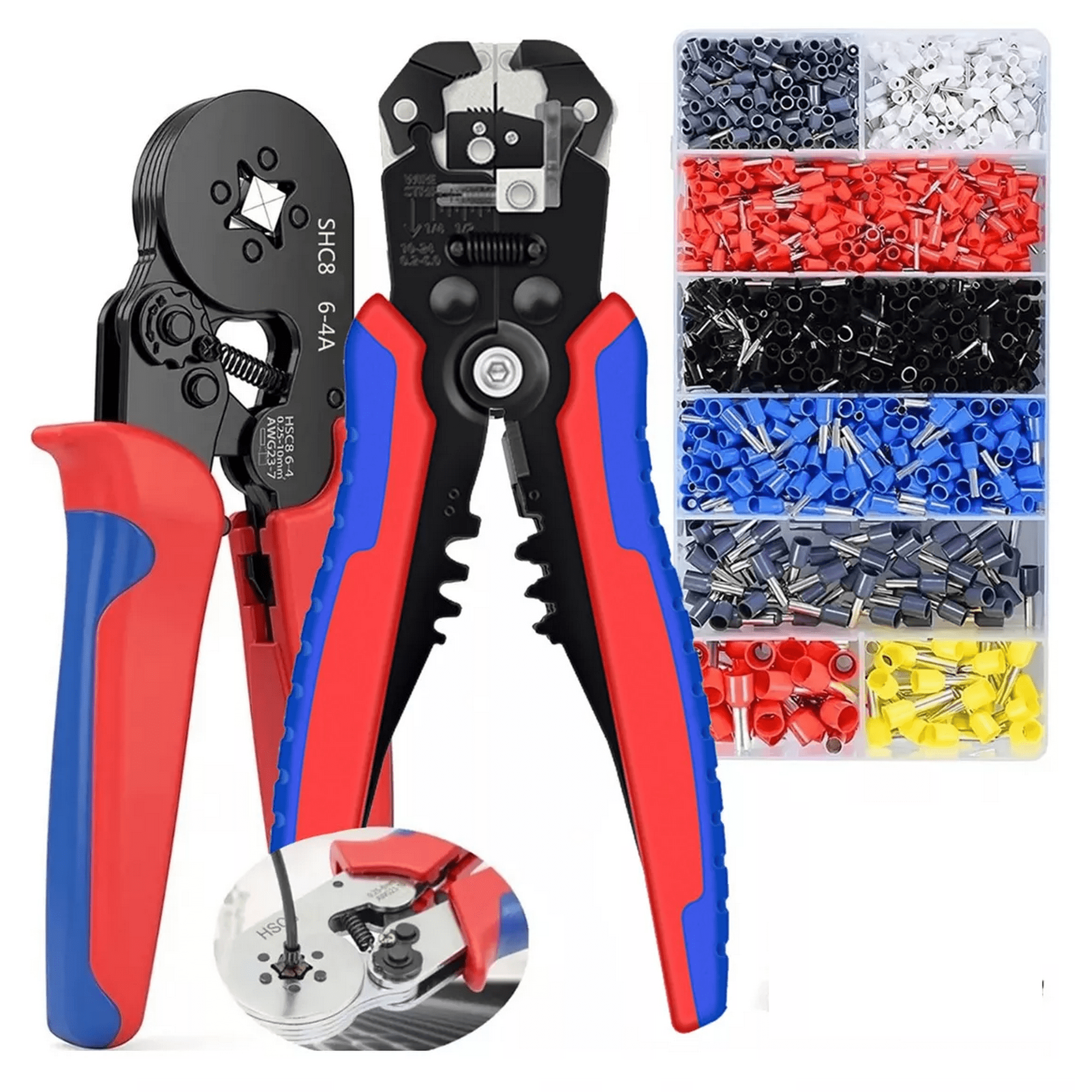 Kit Alicate Terminales Crimpador Pinzas Pelacable De Aislados 1200 pzs ...