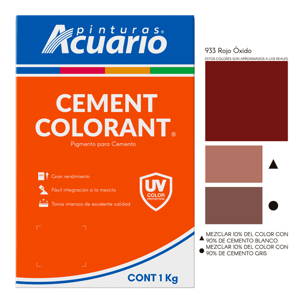 Pigmento Para Cemento Pinturas Acuario Cement Colorant 1 Kilo Rojo ...