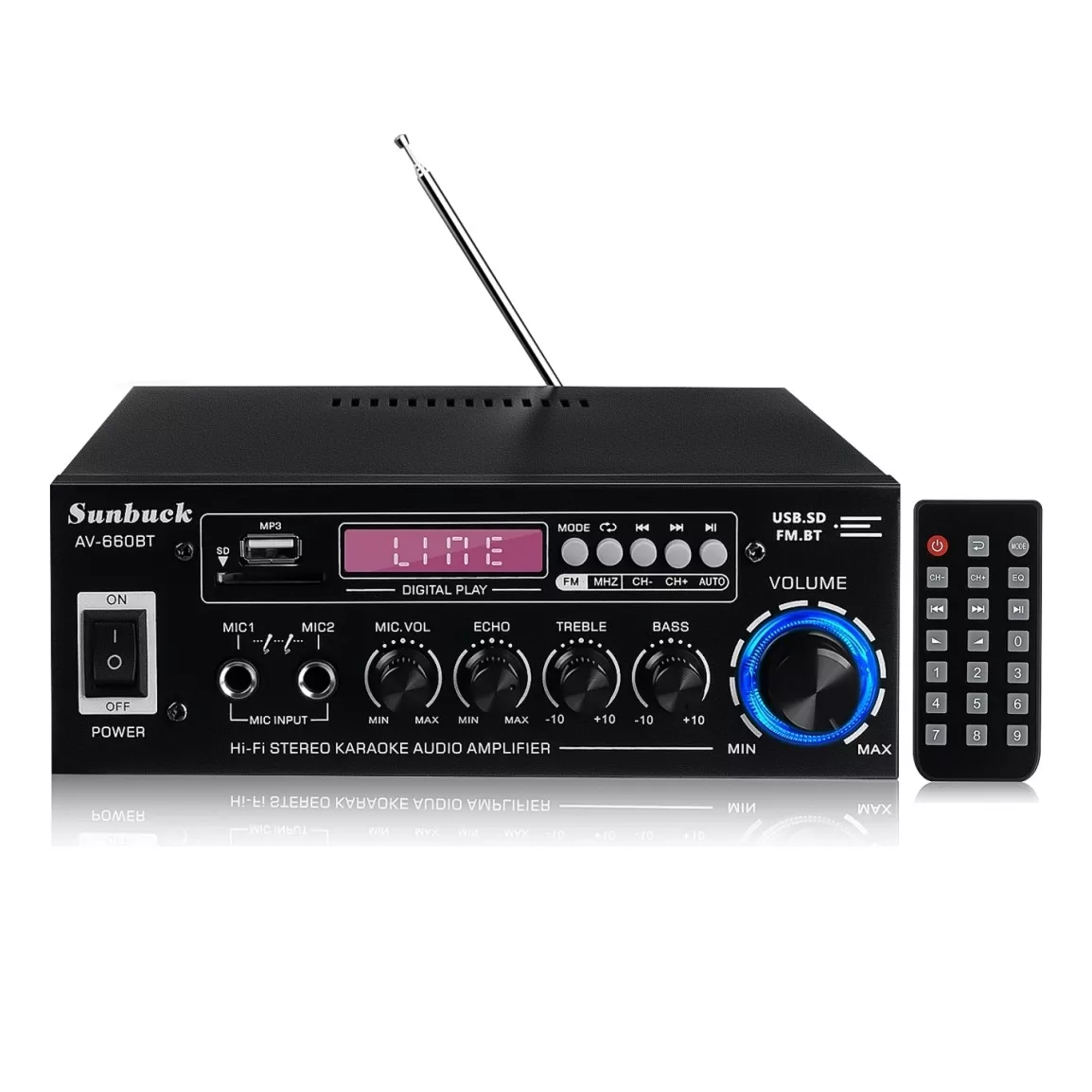 Amplificador De Audio Bluetooth 5.0 Av-660bt 1200w Negro | Walmart en línea