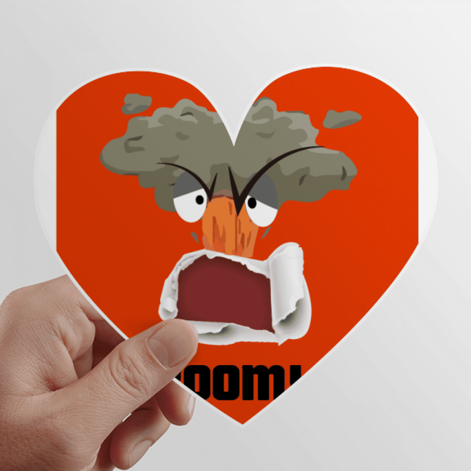 La erupción del volcán enojado Rojo emoción Calcomanías cardíacas ...