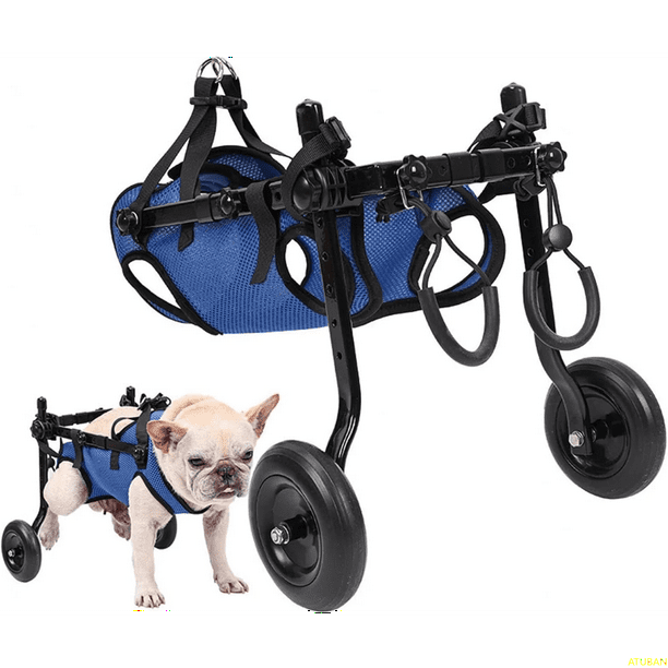 ATUBAN Cat&Dog Wheelchair, Adjustable Pets Cart with Wheels for Back ...
