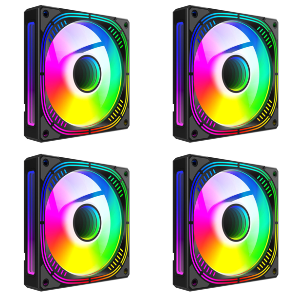 CPU Cooler 120mm 5V 3Pin ARGB Sync Fan 12V 4 Pin PWM (Reverse) Negro ...