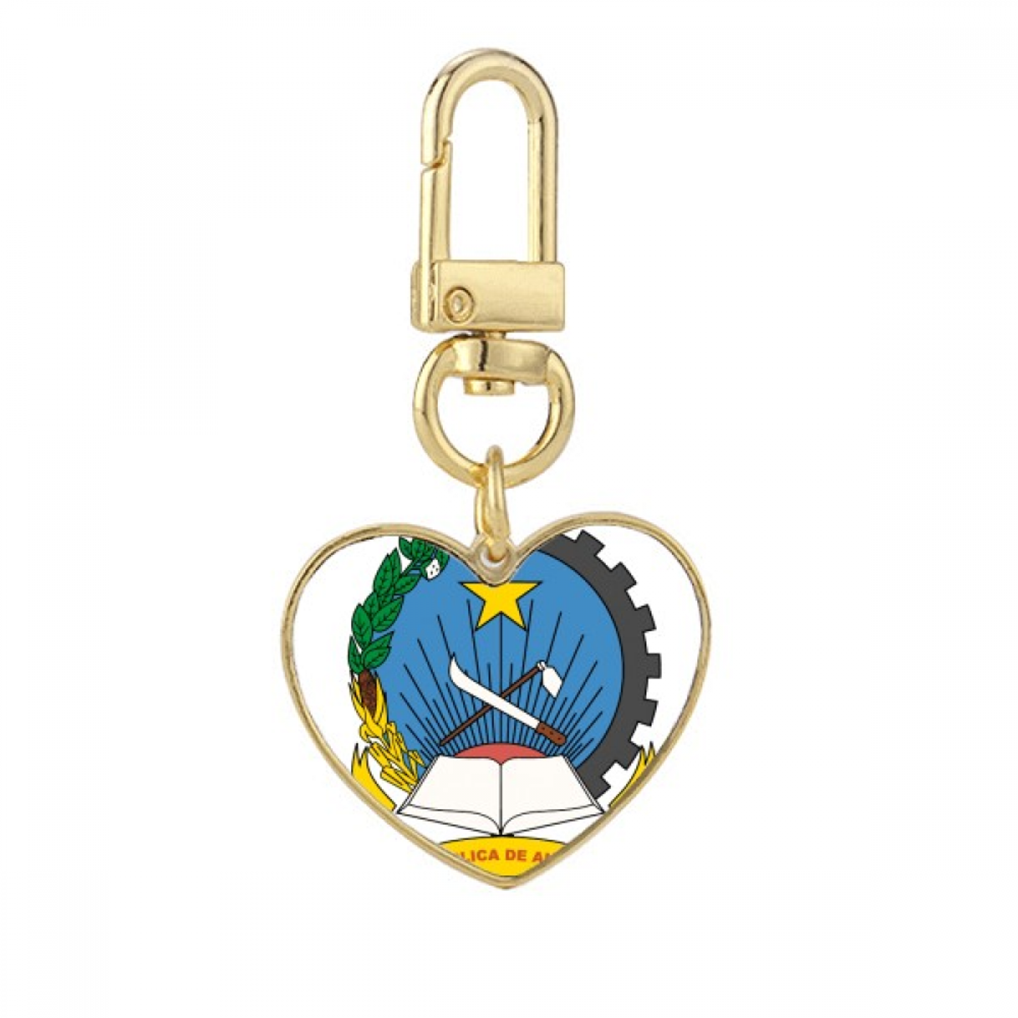 Luanda Angola emblema nacional Llavero de metal en forma de corazón ...