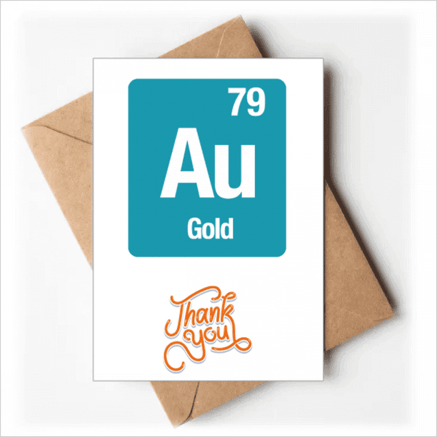 Au oro elemento químico ciencia Nota en blanco del sobre de la tarjeta ...