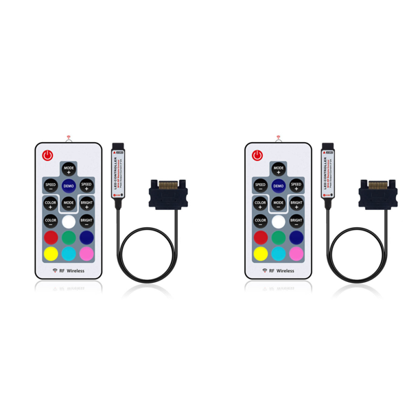 12V SATA RGB Controller RF Remote Controler para PC Case LED Strip ...