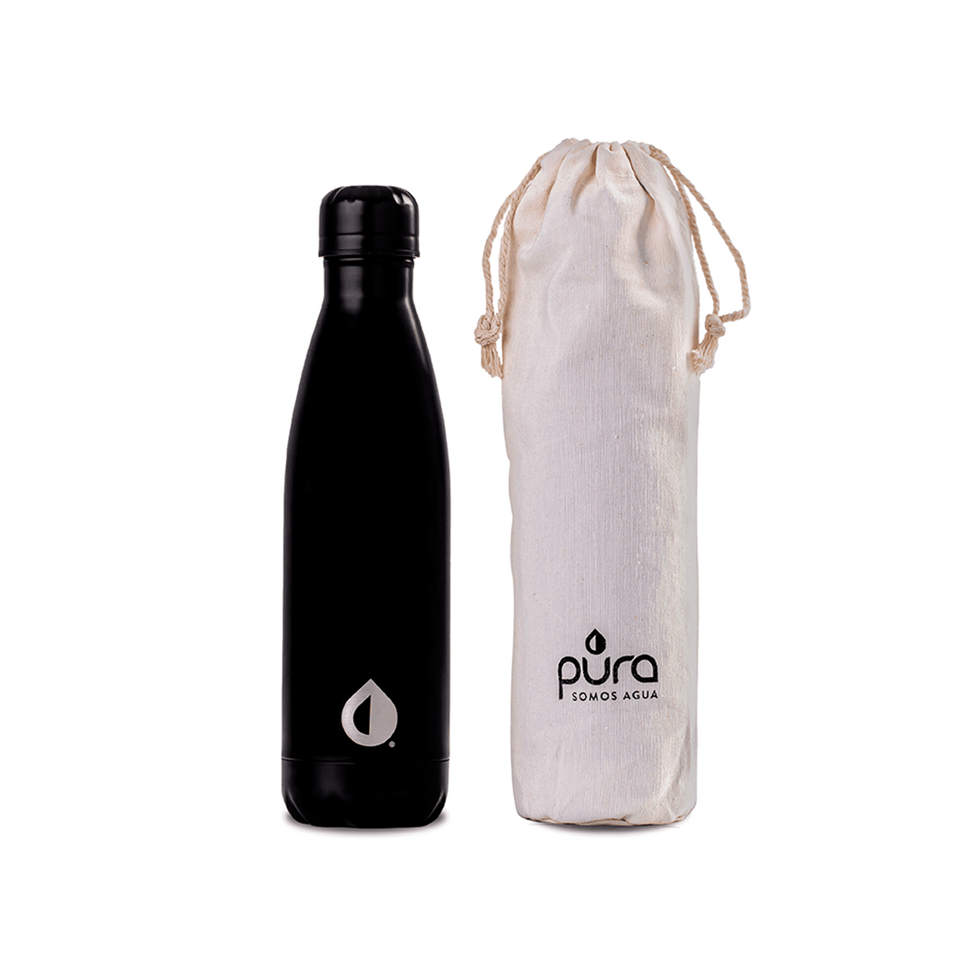 Termo Botella Térmica PURA Honu 500mL Ánfora Negra Carbon Black PURA ...