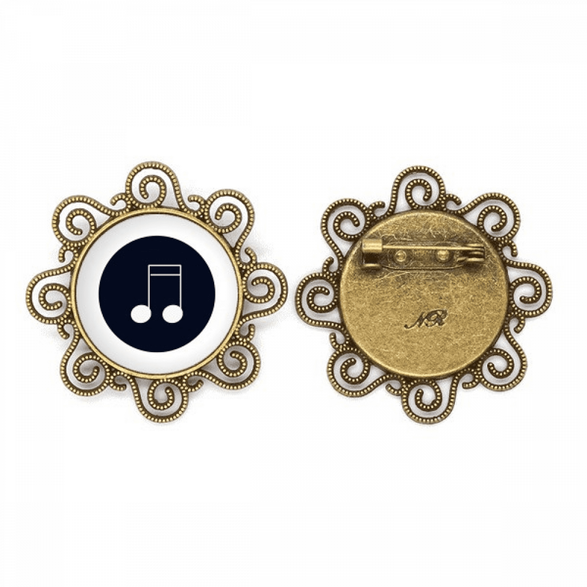 Duplicado demiquaver notas musicales Broche de flores, regalo de ...