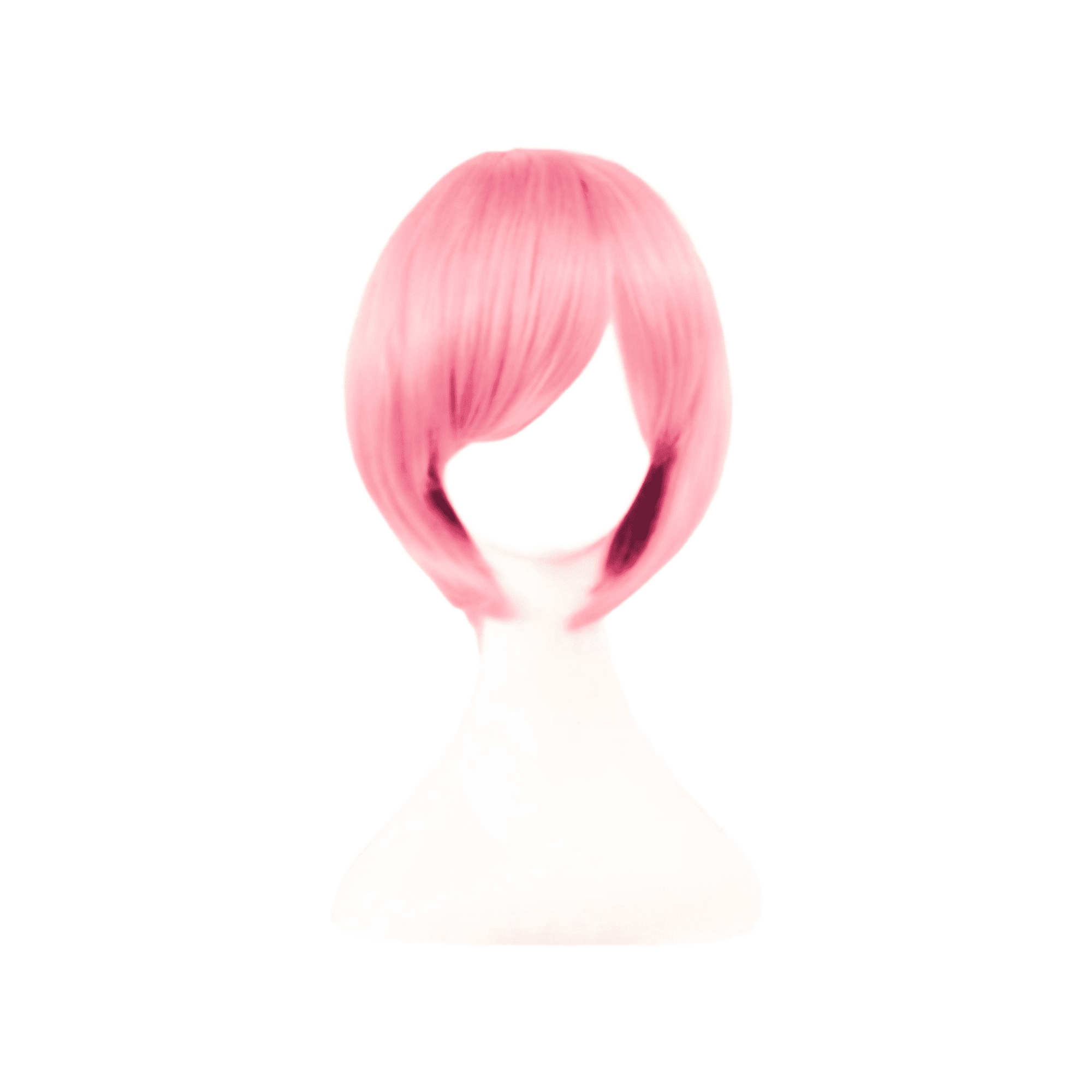 Peluca Rosa Vivo Corta Cabello Liso Y Fleco Kanekalon rosa Unitalla ...