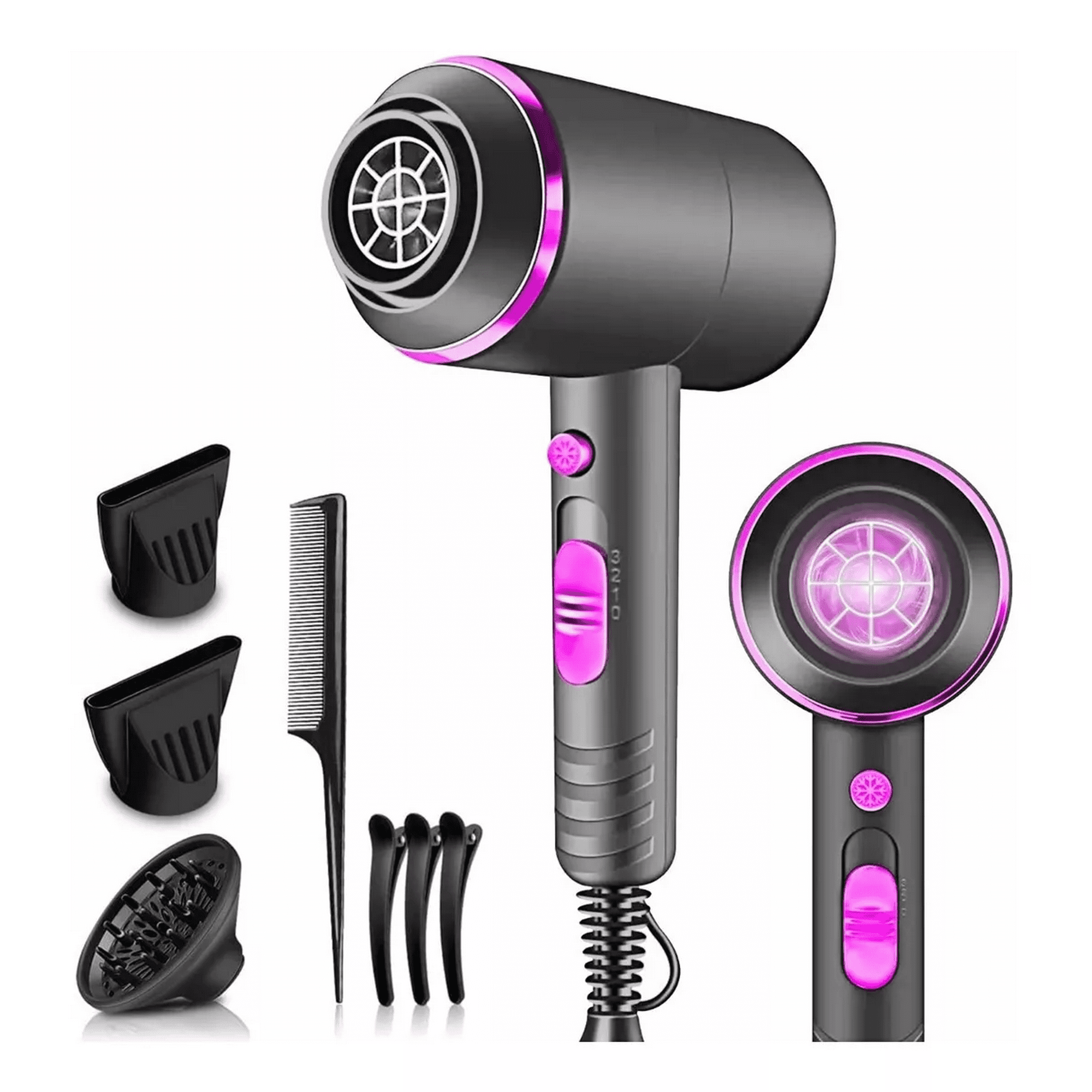 Secadora De Cabello Profesional Portátil De 2000w Y 3 Velocidades Negra ...
