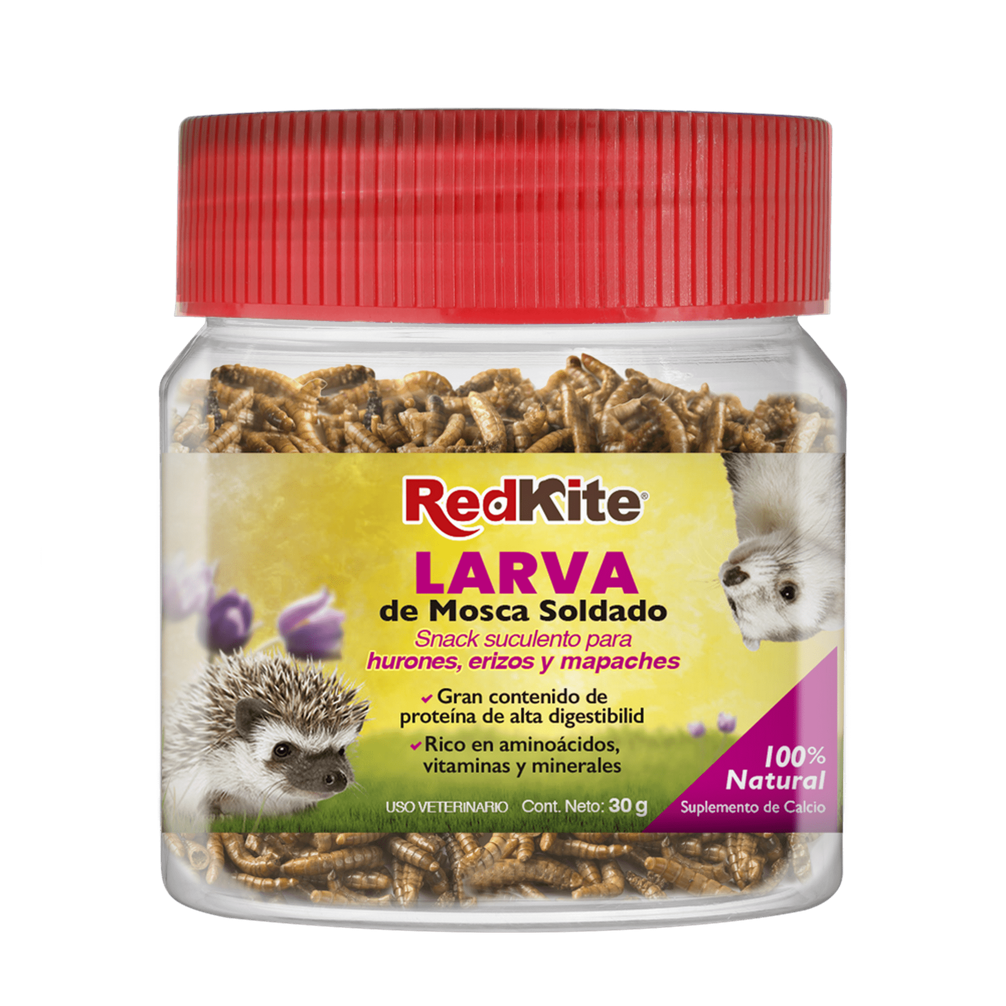 RedKite Snack Larva de Mosca Soldado Con Gran Contenido de Proteína para Hurones, Erizos y ...