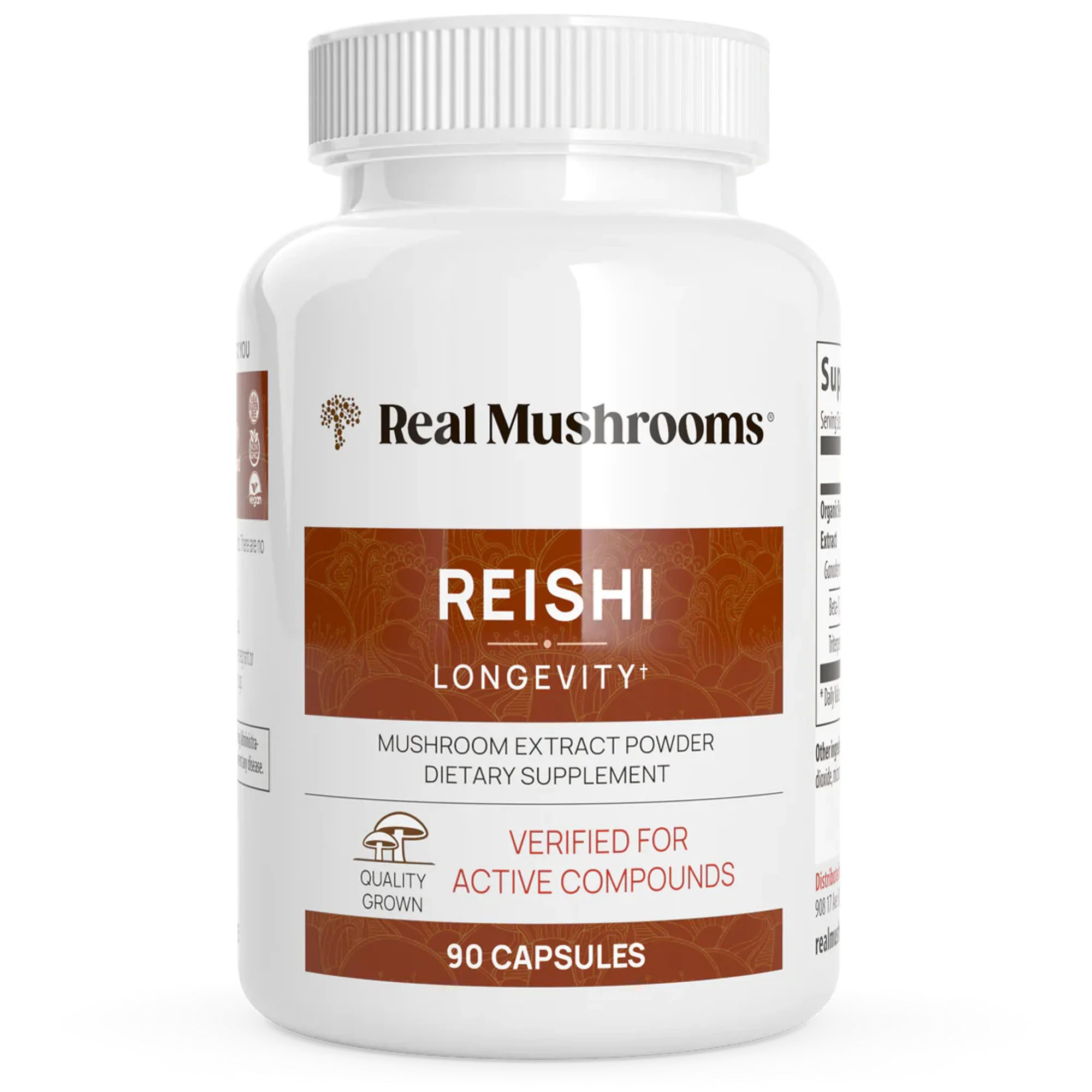 Real Mushroonms Reishi Longevity 90 cápsulas REAL MUSHROOMS Reishi ...