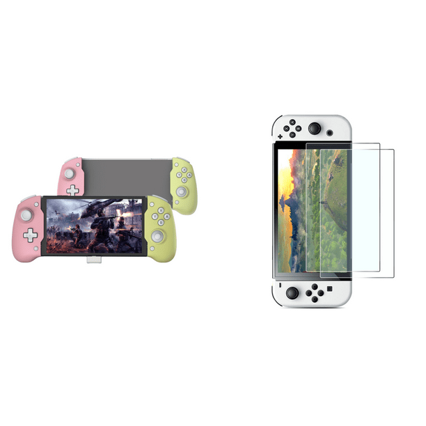 [Rosa amarillo] Adecuado para consola juegos Switch OLED Controlador ...