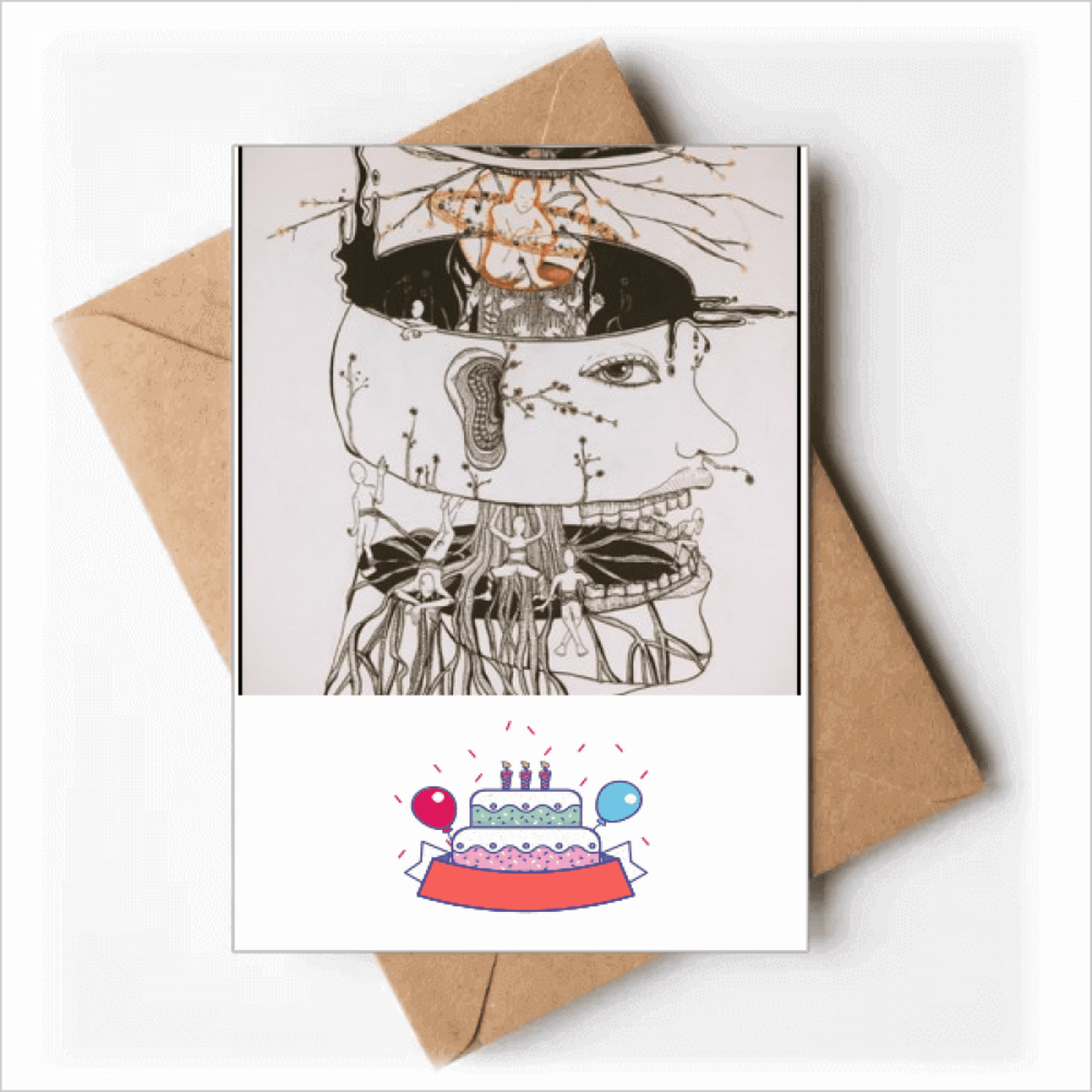 Cien años de la vida humana Tarjetas de cumpleaños en sobres en blanco ...