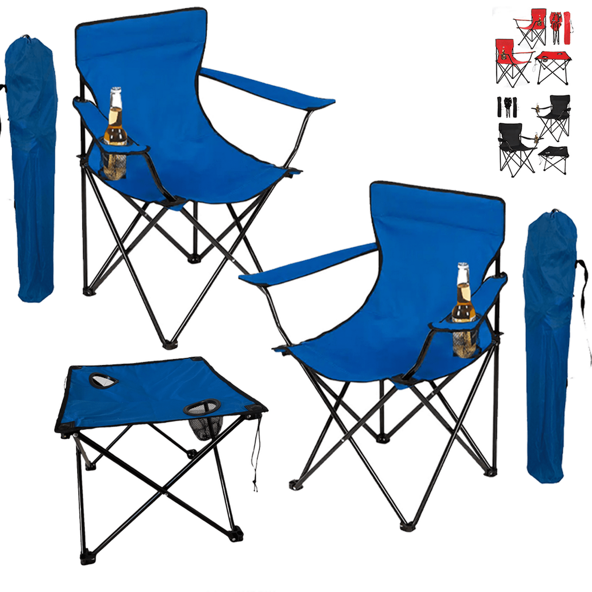 2 Sillas Playera Plegable para Camping Jardin con Mesa azul | Walmart ...