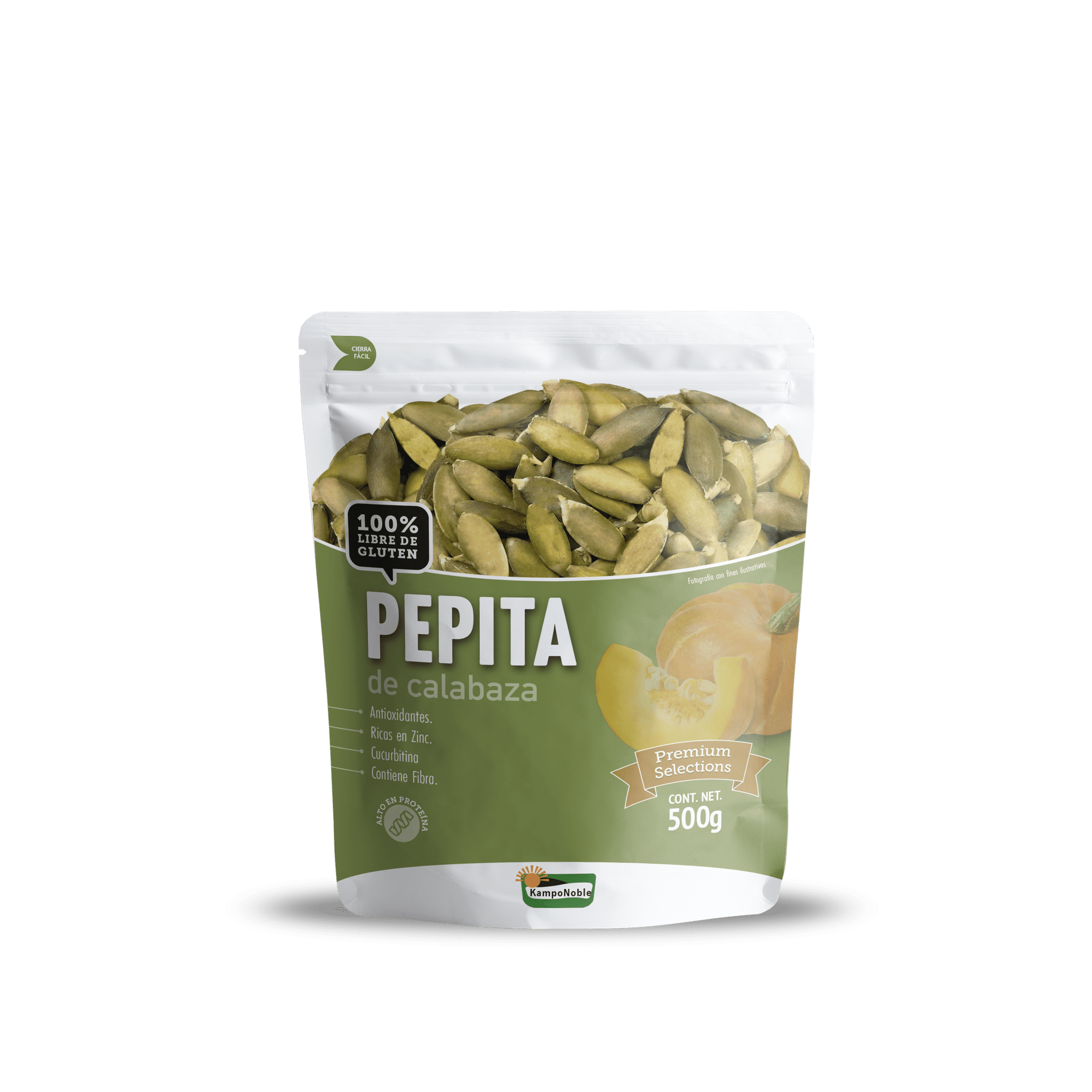 Pepita de Calabaza Sin Cáscara KampoNoble 500 gramos /Naturales y ...