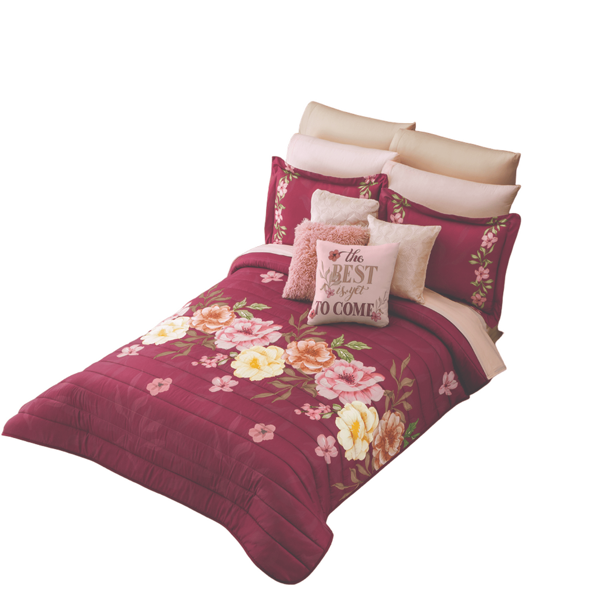 Edredón Matrimonial Melanie Vino C/Fundas Colchas Concord Colchas ...