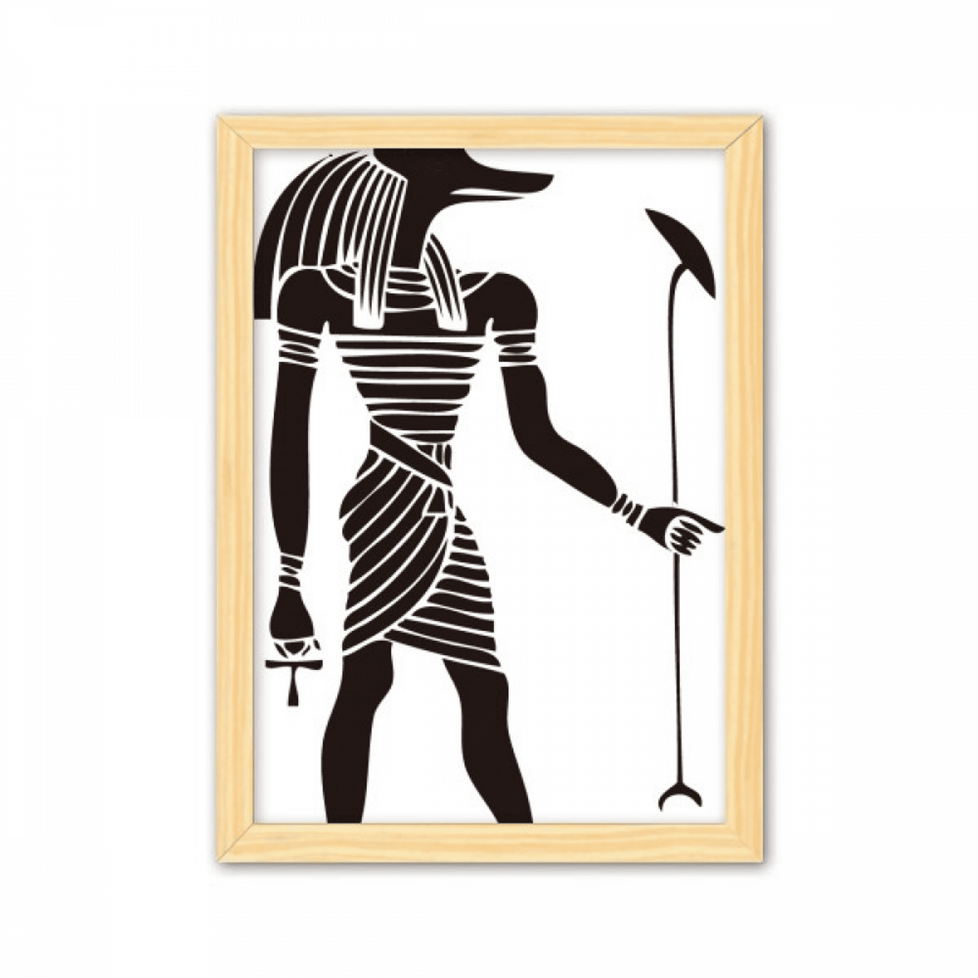 El antiguo Egipto Anubis Totem fresco Cuadro de madera decorativa marco ...
