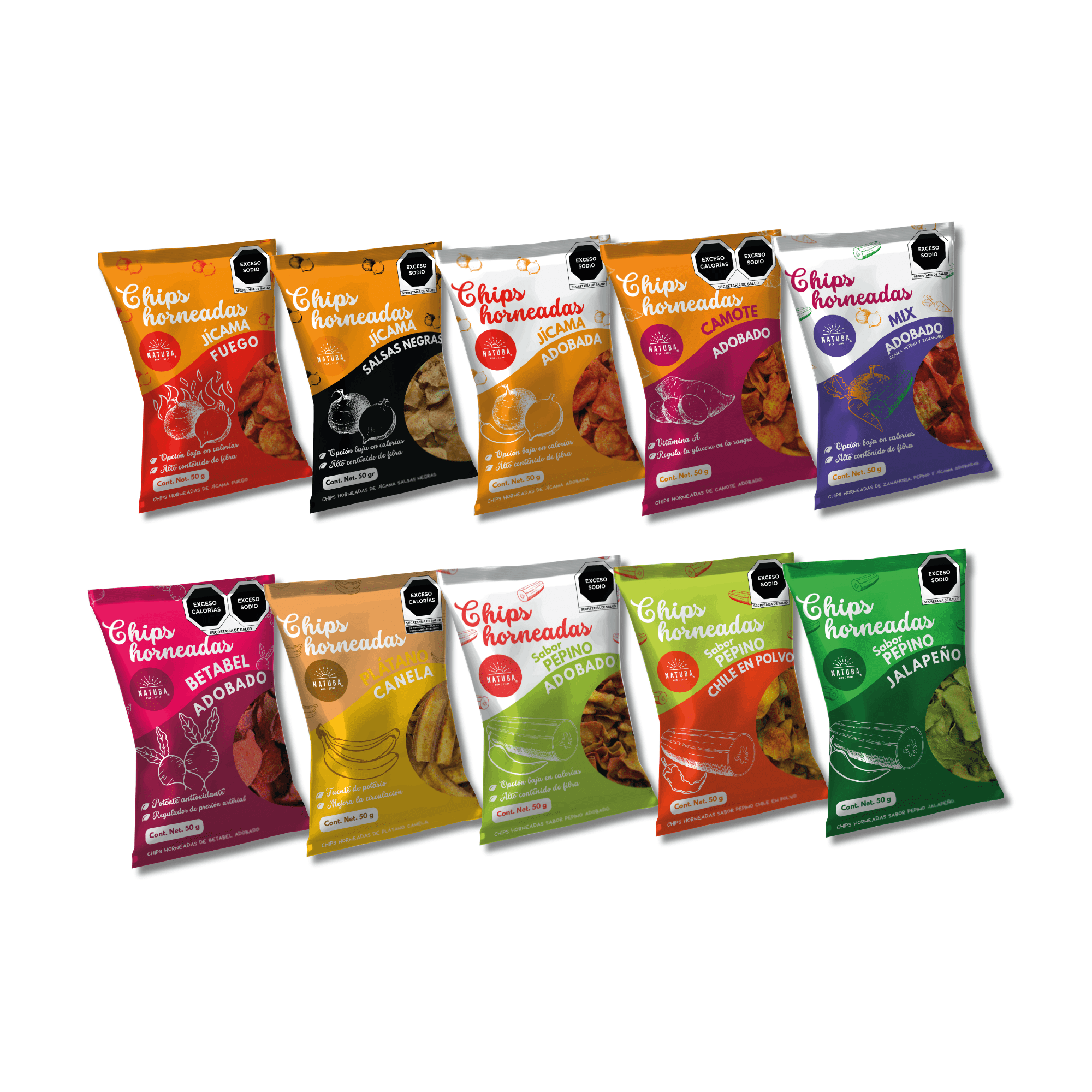 Botana Natuba Paquete de Chips Horneadas 10 Pack | Bodega Aurrera en línea