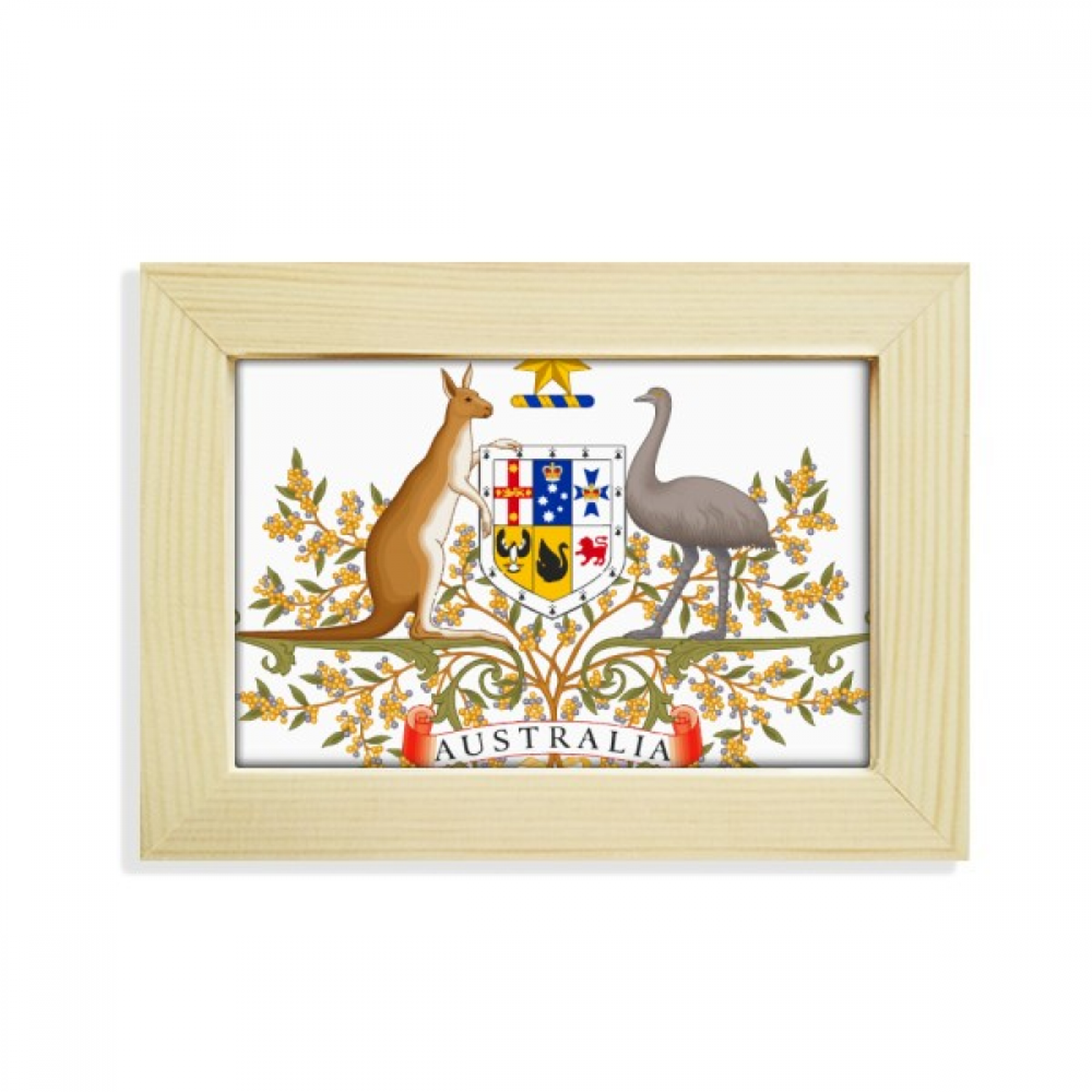 Canberra Australia National Emblem Escritorio de madera Arte Pintura ...