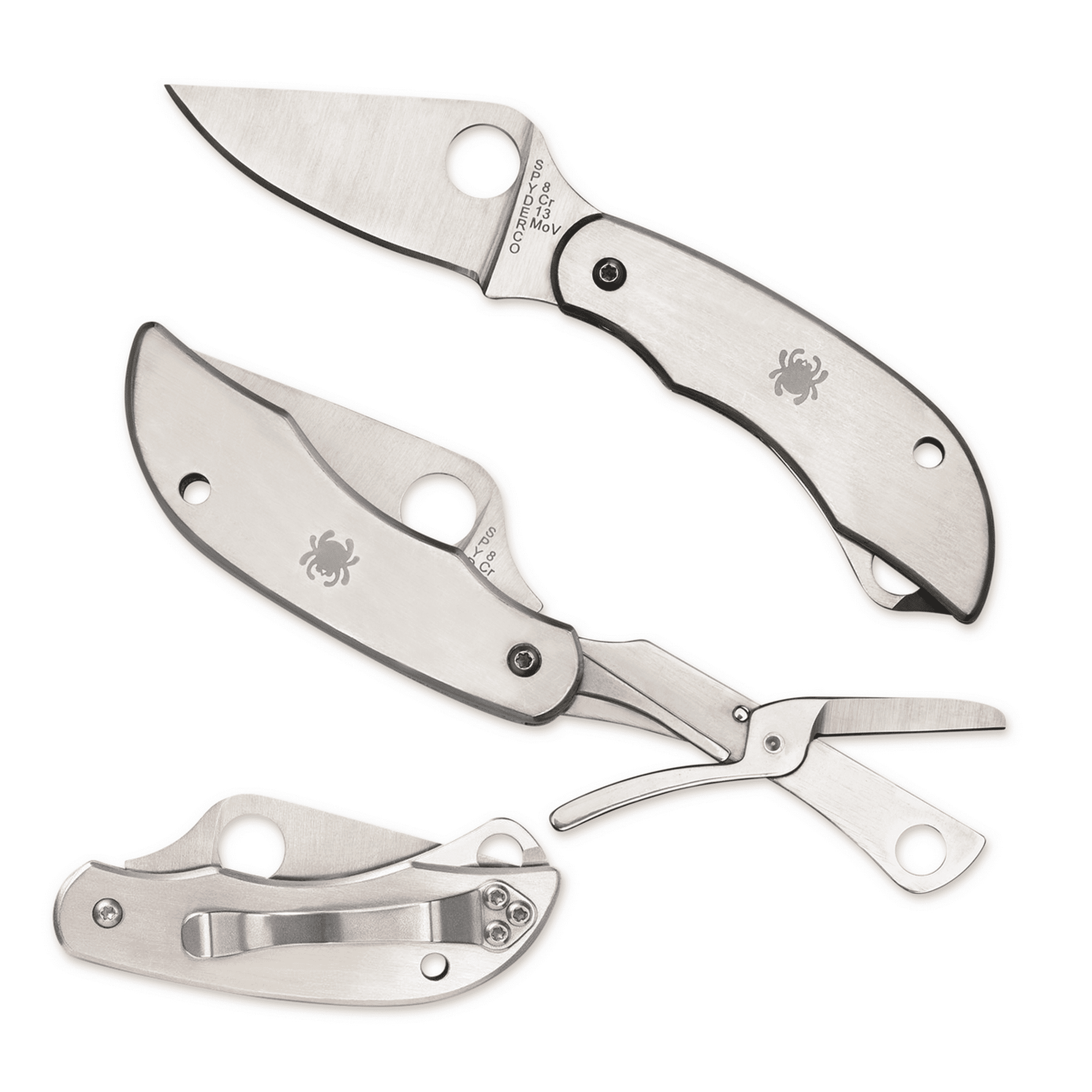 Spyderco ClipiTool Scissors Folder Knife Stainless Steel C169P Pocket ...