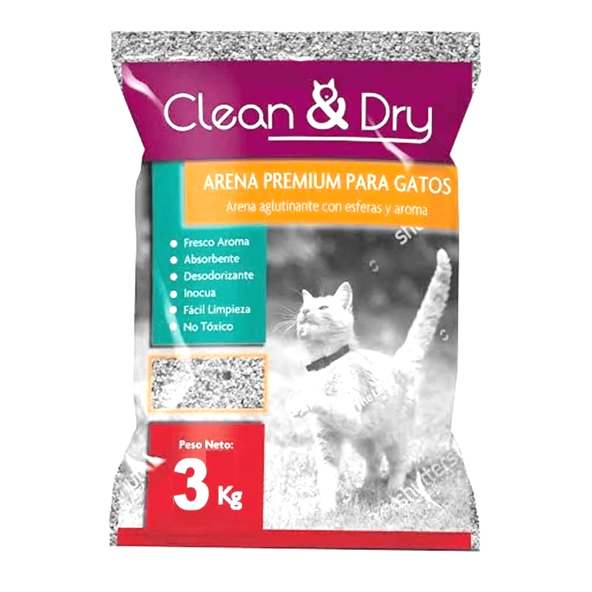 Arena para Gato 9kg. Arena para Gatos Premium Clean & Dry Clean & Dry ...
