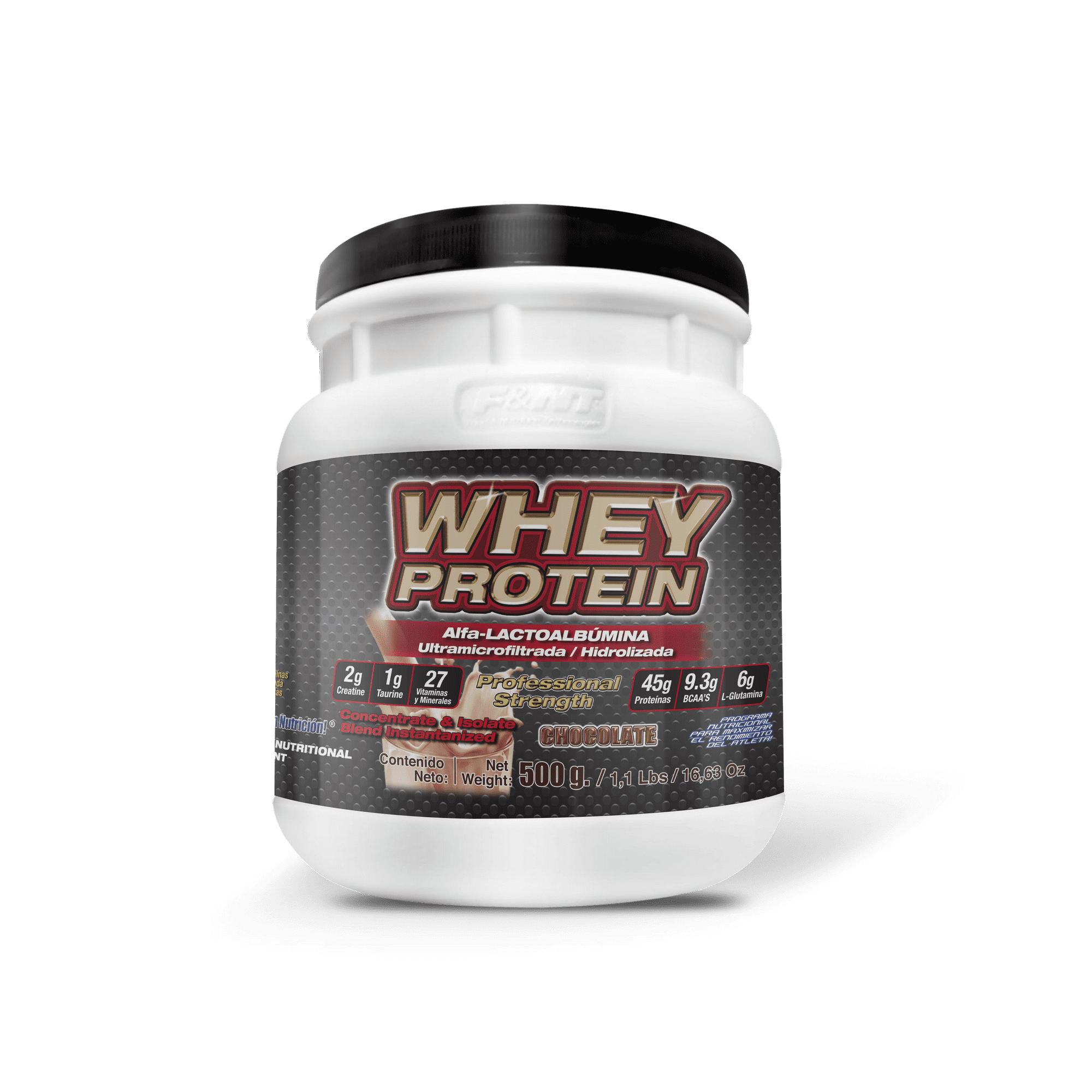 Whey Protein 500 Gr 1.1 Lbs 45g P/s Sabor chocolate F&nt F&nt | Walmart en línea