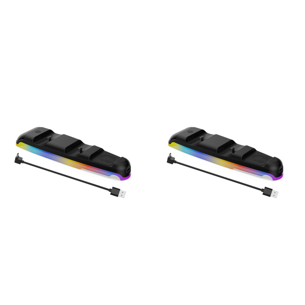 Para PS5 Slim RGB Base Carga Doble Controlador Cargador Mando ...