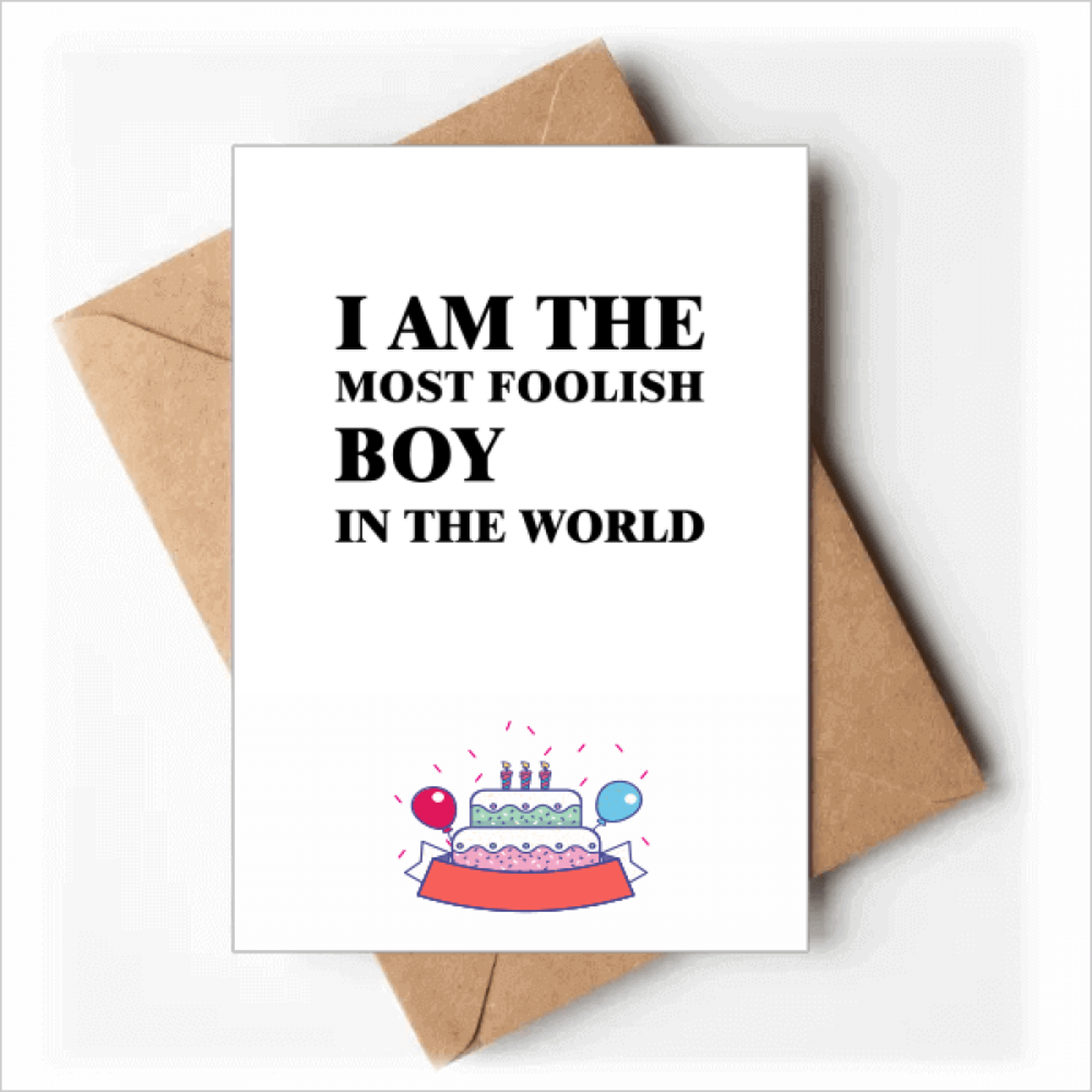 Yo soy el chico tonto Tarjetas de cumpleaños en sobres en blanco ...