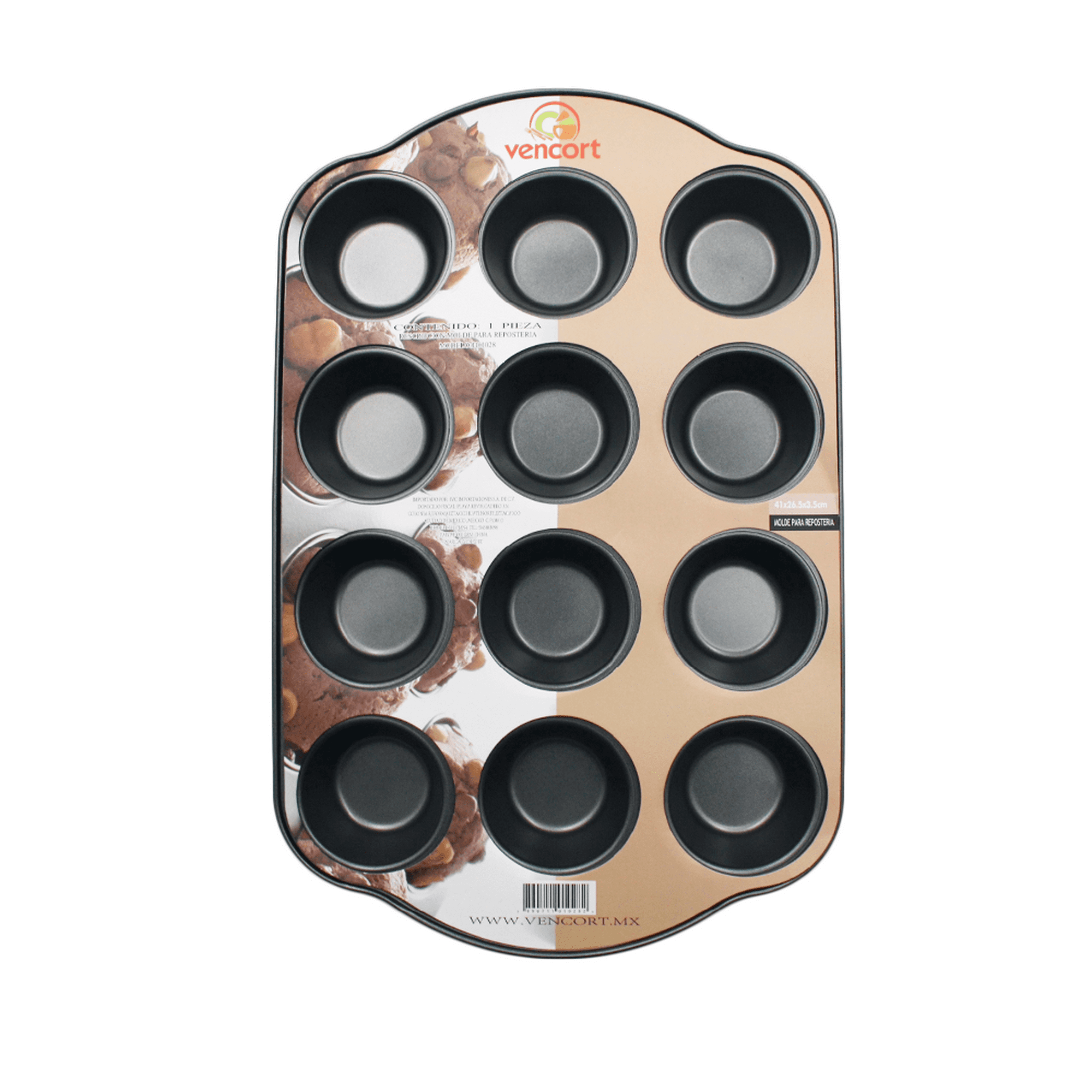 Molde Para Muffin De Acero Al Carbón Con12 Cavidades Mediano Vencort ...