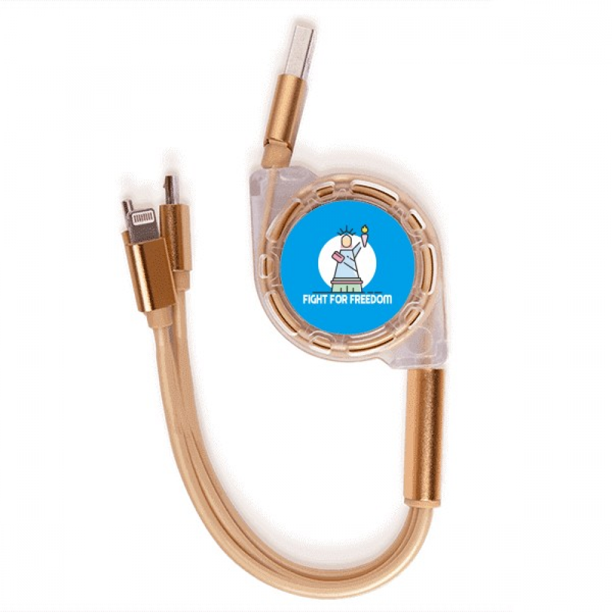 Derechos de libertad americana independiente Cable de carga telescópico múltiples USB tres en ...