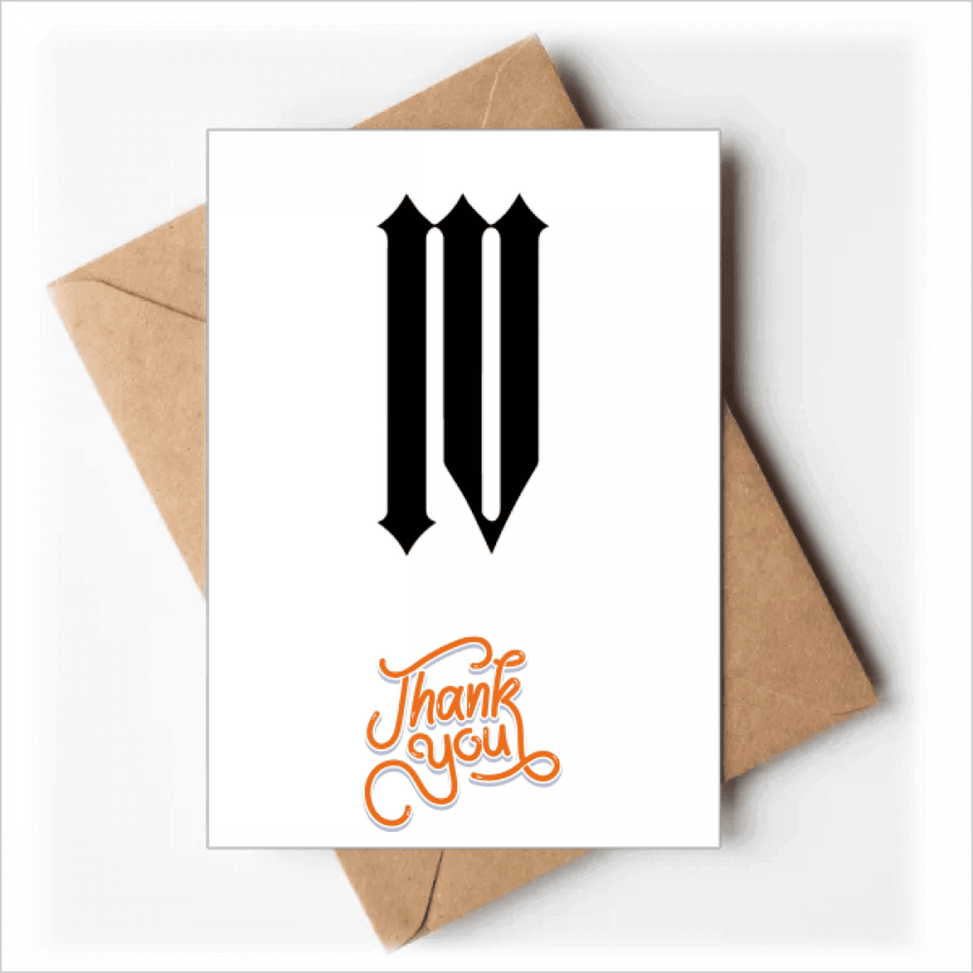 Numeros romanos 4 en negro silueta Nota en blanco del sobre de la ...