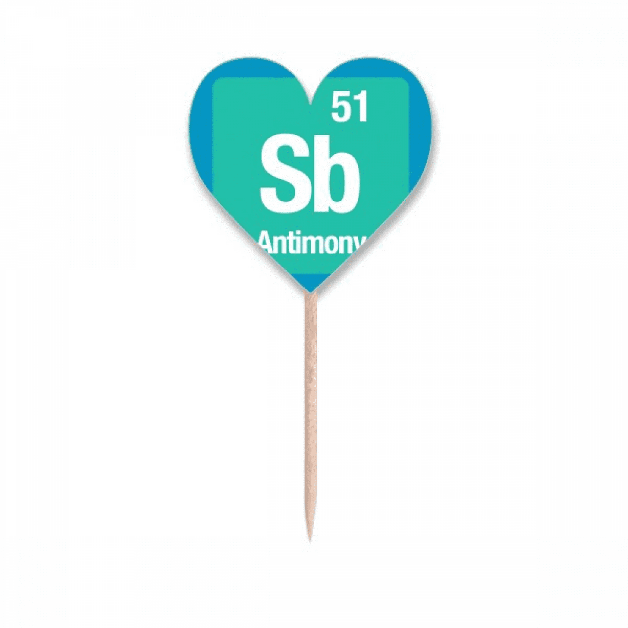SB antimonio elemento químico Chem Etiqueta del corazón de la bandera ...