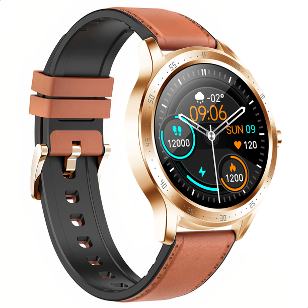 Smartwatch BINDEN SKY 5 Notificaciones, Deportes, Tacto Piel dorado ...