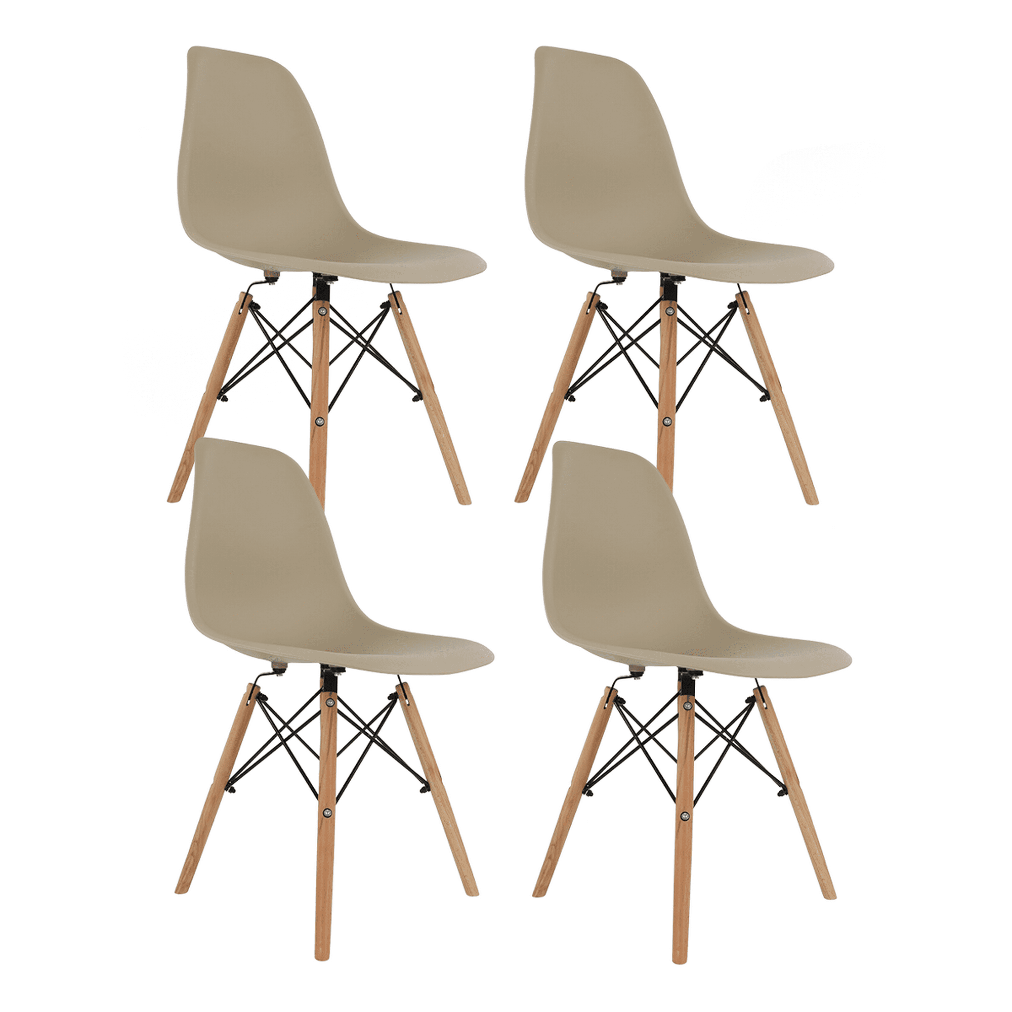 Juego De Sillas Estilo Eames De Botones Para Comedor Oficina Beige Gaon ...