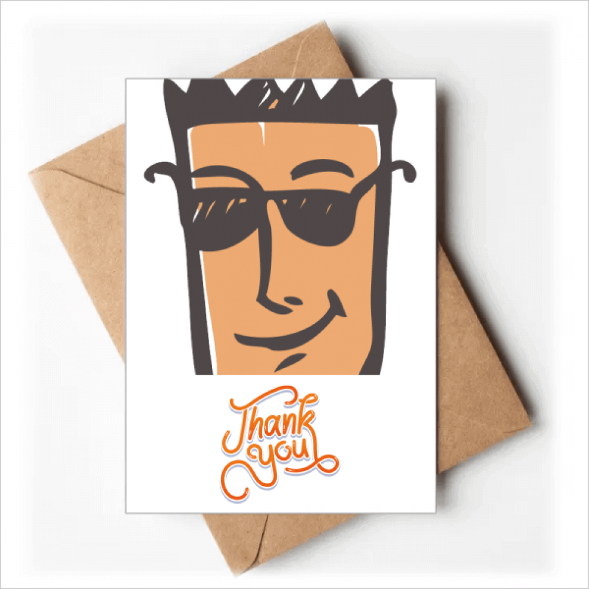 gafas de sol abstract face sketch Nota en blanco del sobre de la tarjeta de agradecimiento ...