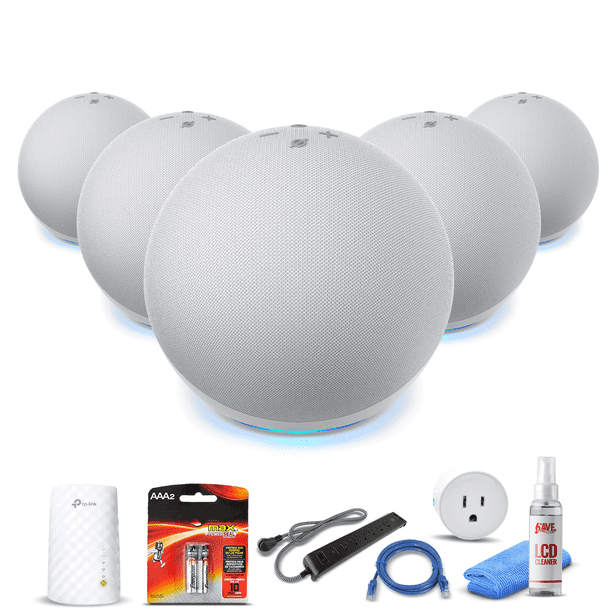 (5) Amazon Echo (4th Gen) Smart Home Hub with Alexa - White + WiFi ...