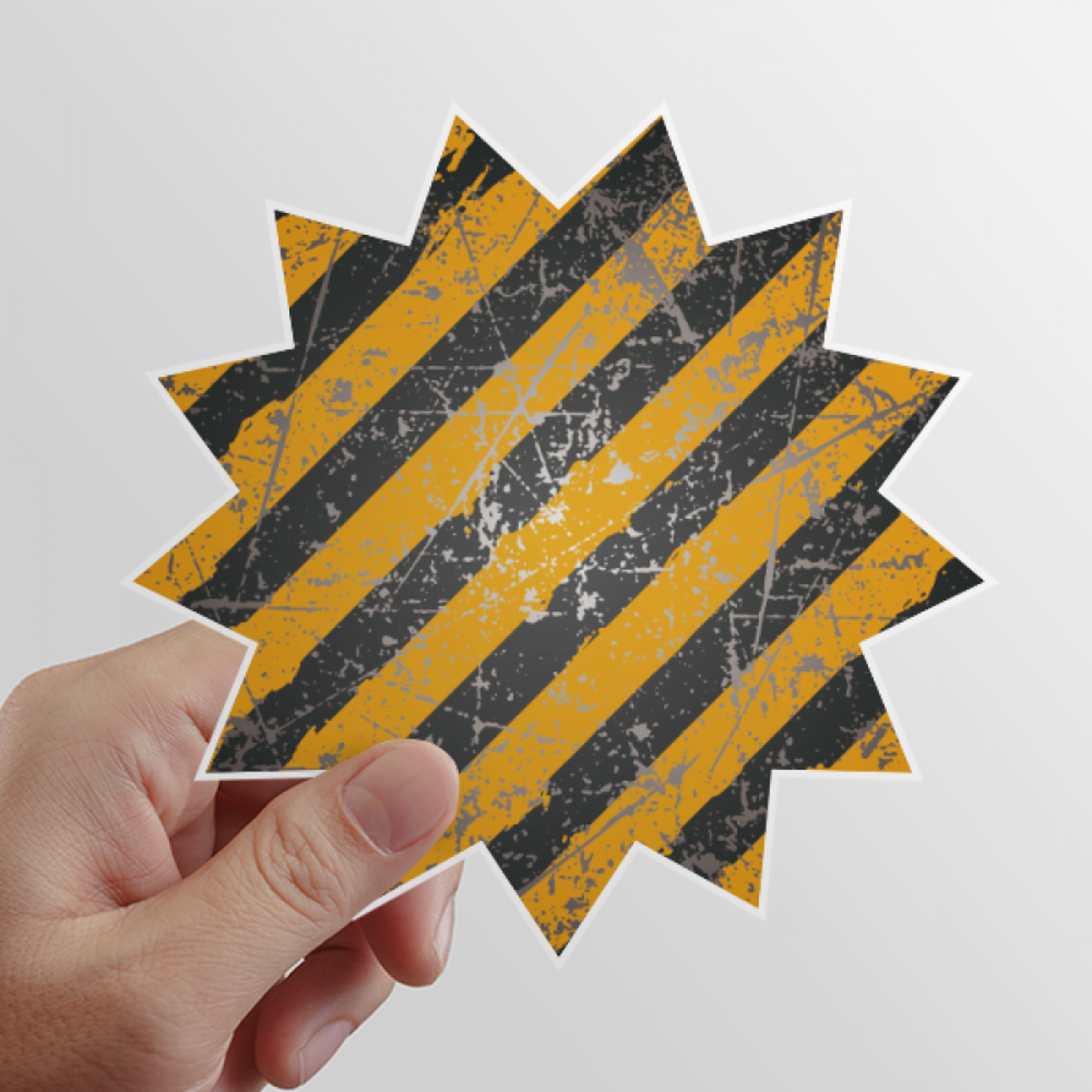 Logo negro y amarillo de alerta Calcomanías solares de vinilo | Bodega ...