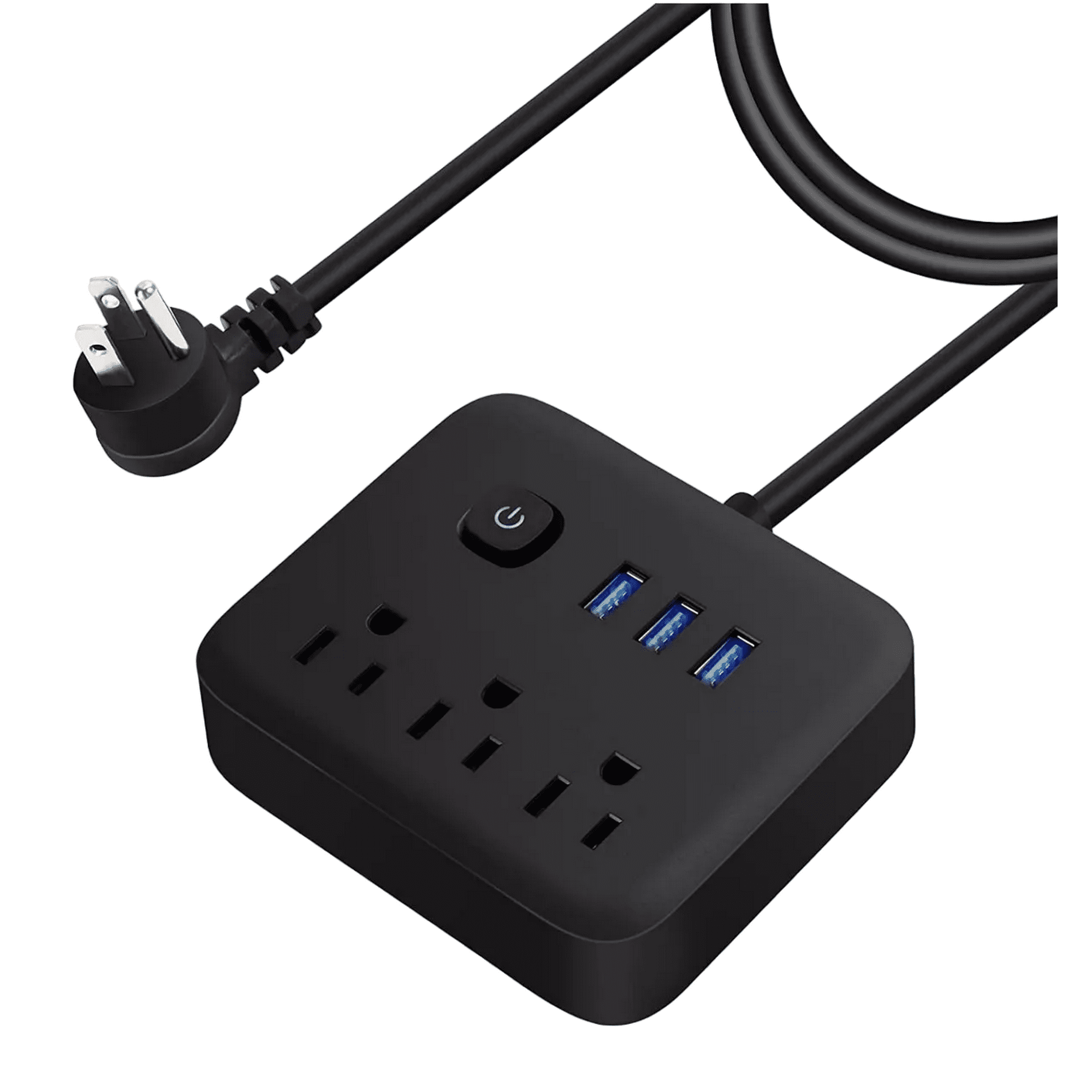 Regleta Multicontactos Extensión De 3 Puertos Usb Y 3 Tomas Negro ...